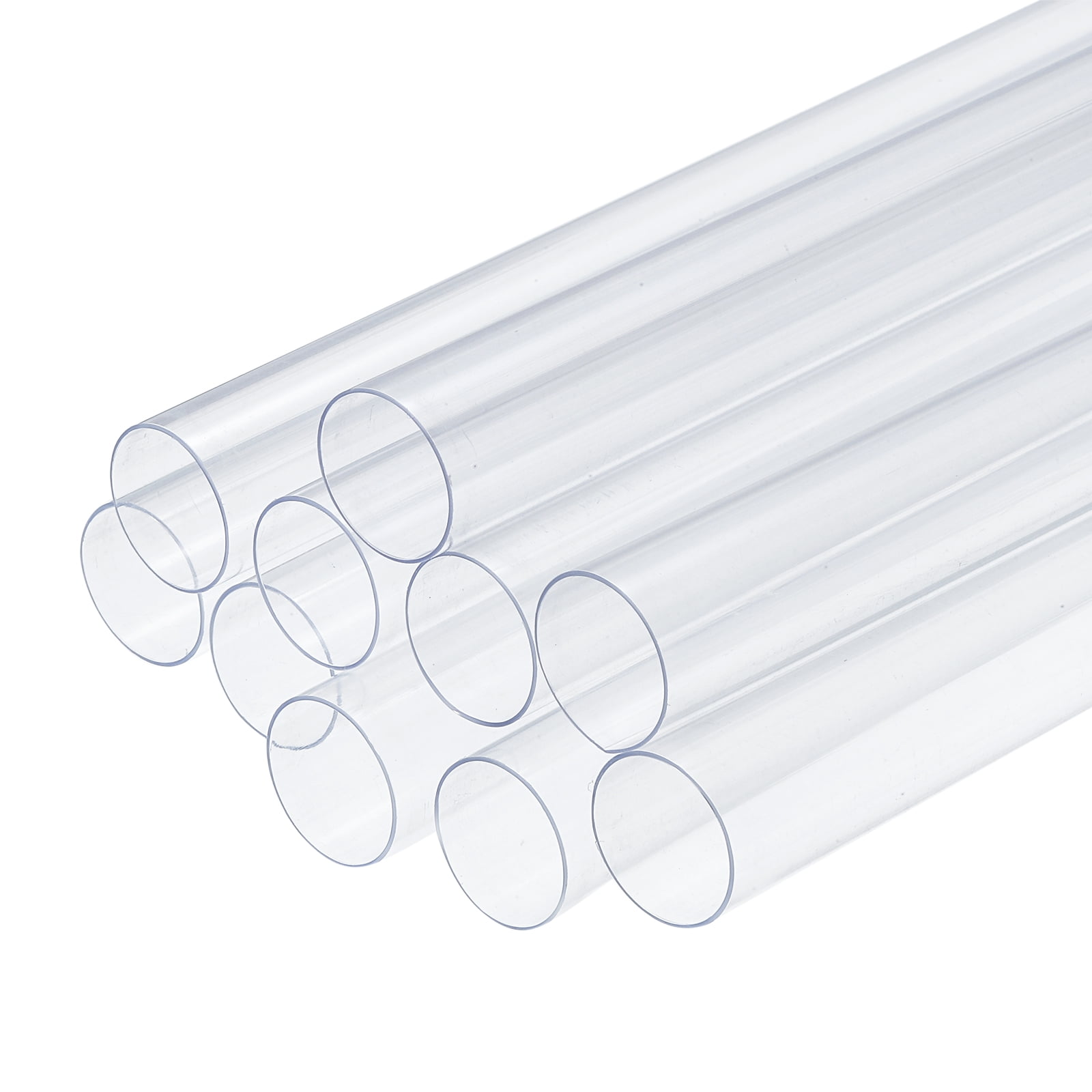 Uxcell 10 Pack Clear Plastic Rigid Tubing 18mm ID x 19mm OD, Round ...