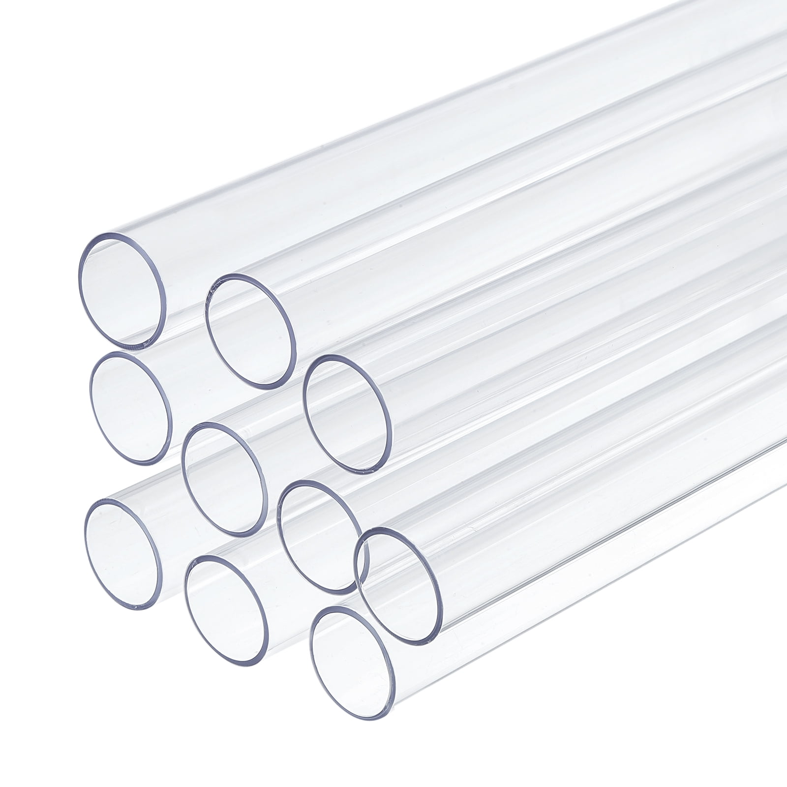 Uxcell 10 Pack Clear Plastic Rigid Tubing 18mm ID x 20mm OD, Round ...