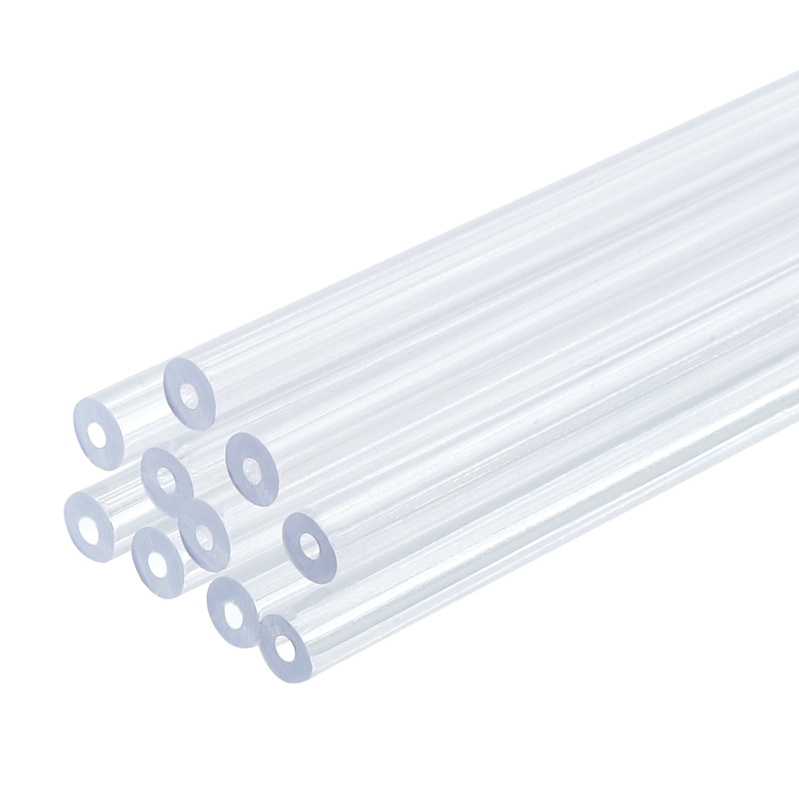 Uxcell 10 Pack Clear Plastic Rigid Tubing 1mm ID x 3mm OD, Round ...