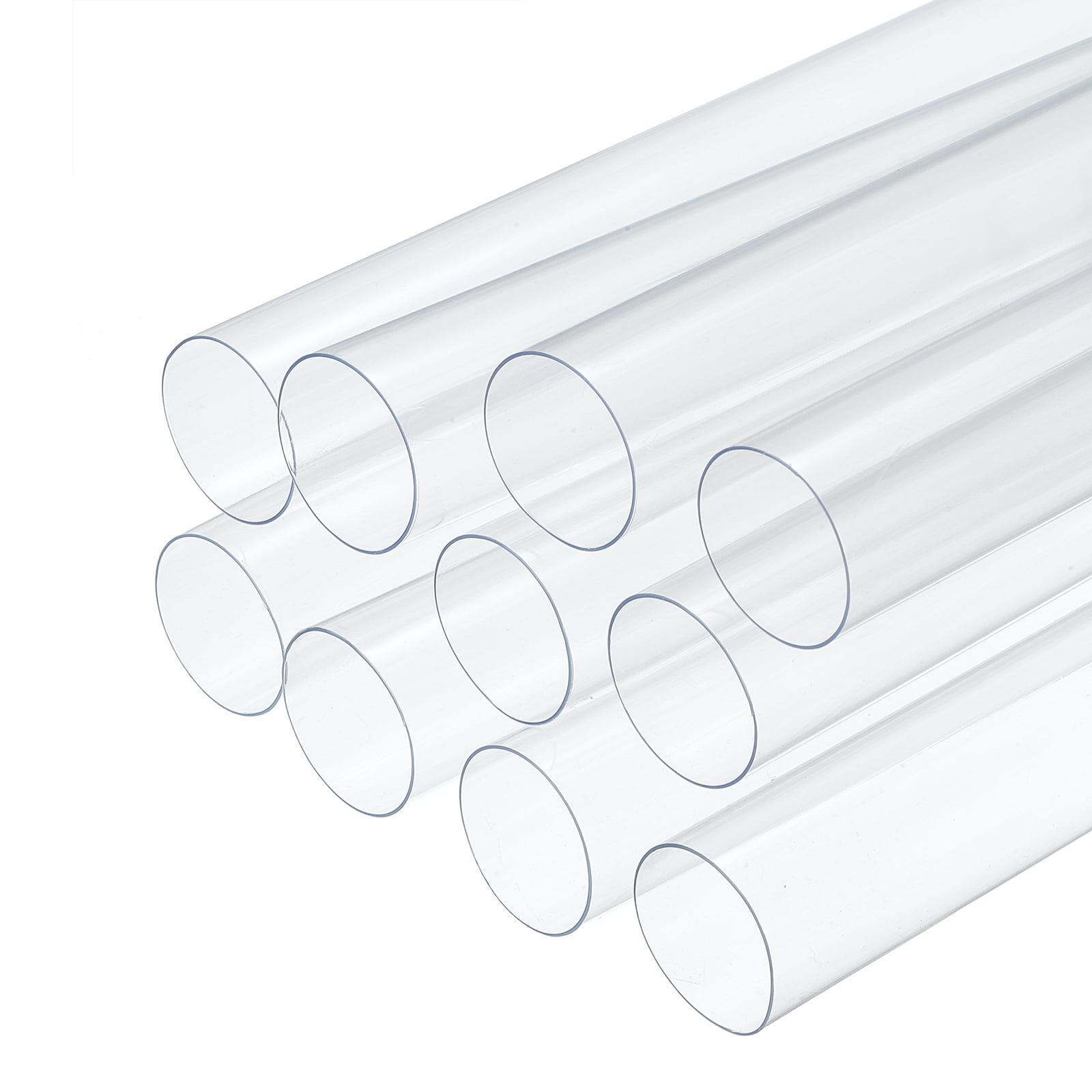 Uxcell 10 Pack Clear Plastic Rigid Tubing 29mm ID x 30mm OD, Round Polycarbonate Tubes for ...