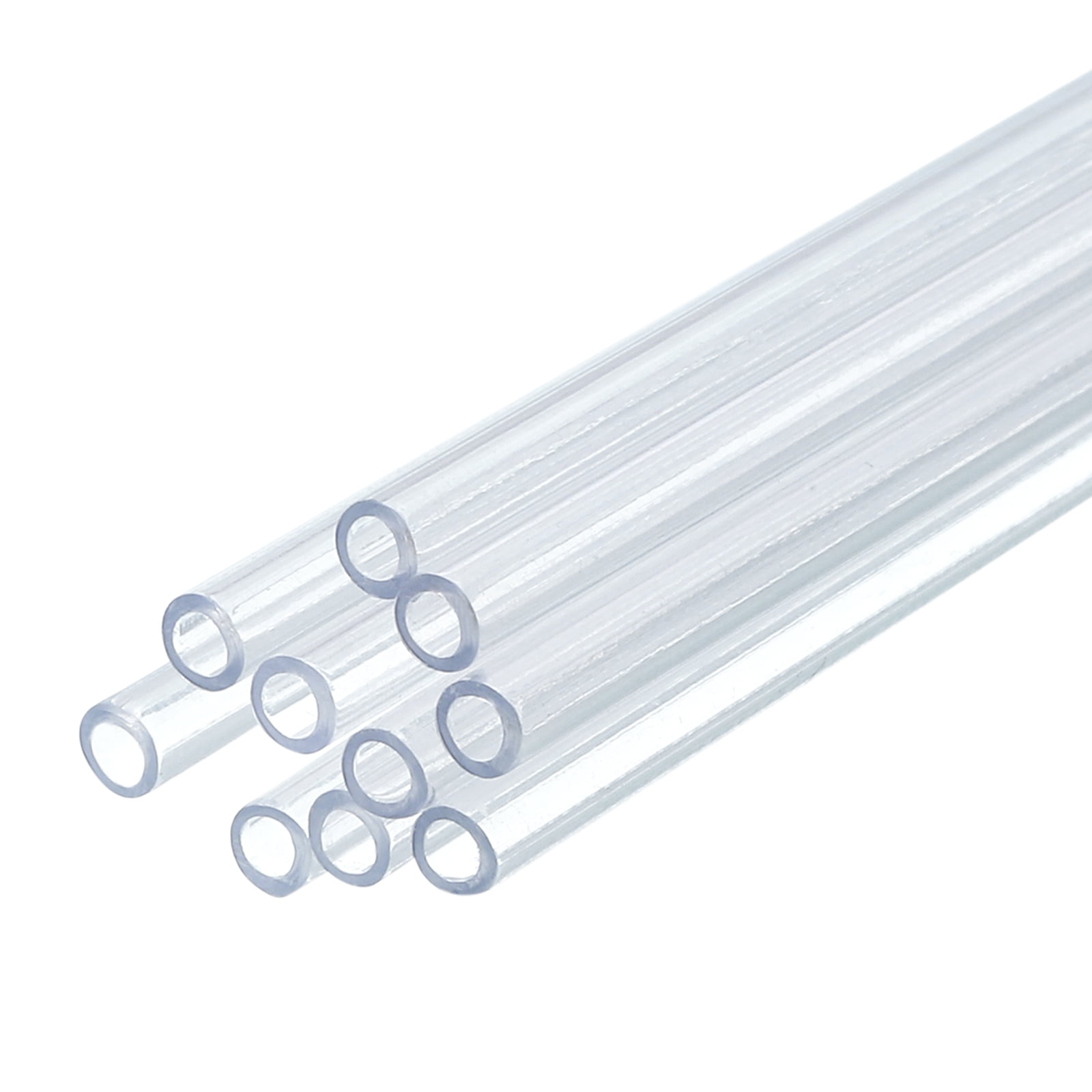 Uxcell 10 Pack Clear Plastic Rigid Tubing 2mm ID x 3mm OD, Round ...