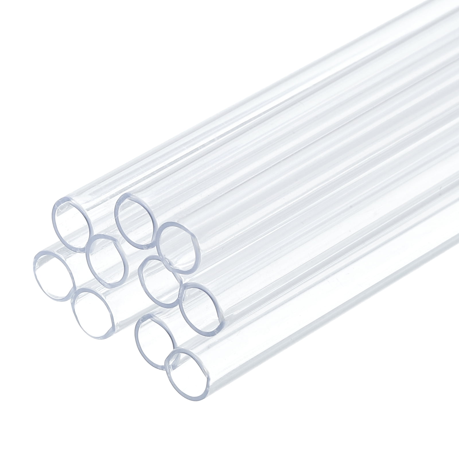 Uxcell 10 Pack Clear Plastic Rigid Tubing 4mm ID x 5mm OD, Round ...