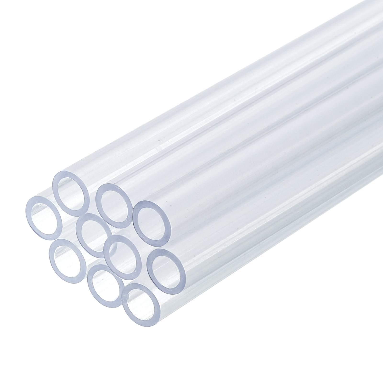 Uxcell 10 Pack Clear Plastic Rigid Tubing 4mm ID x 6mm OD, Round ...
