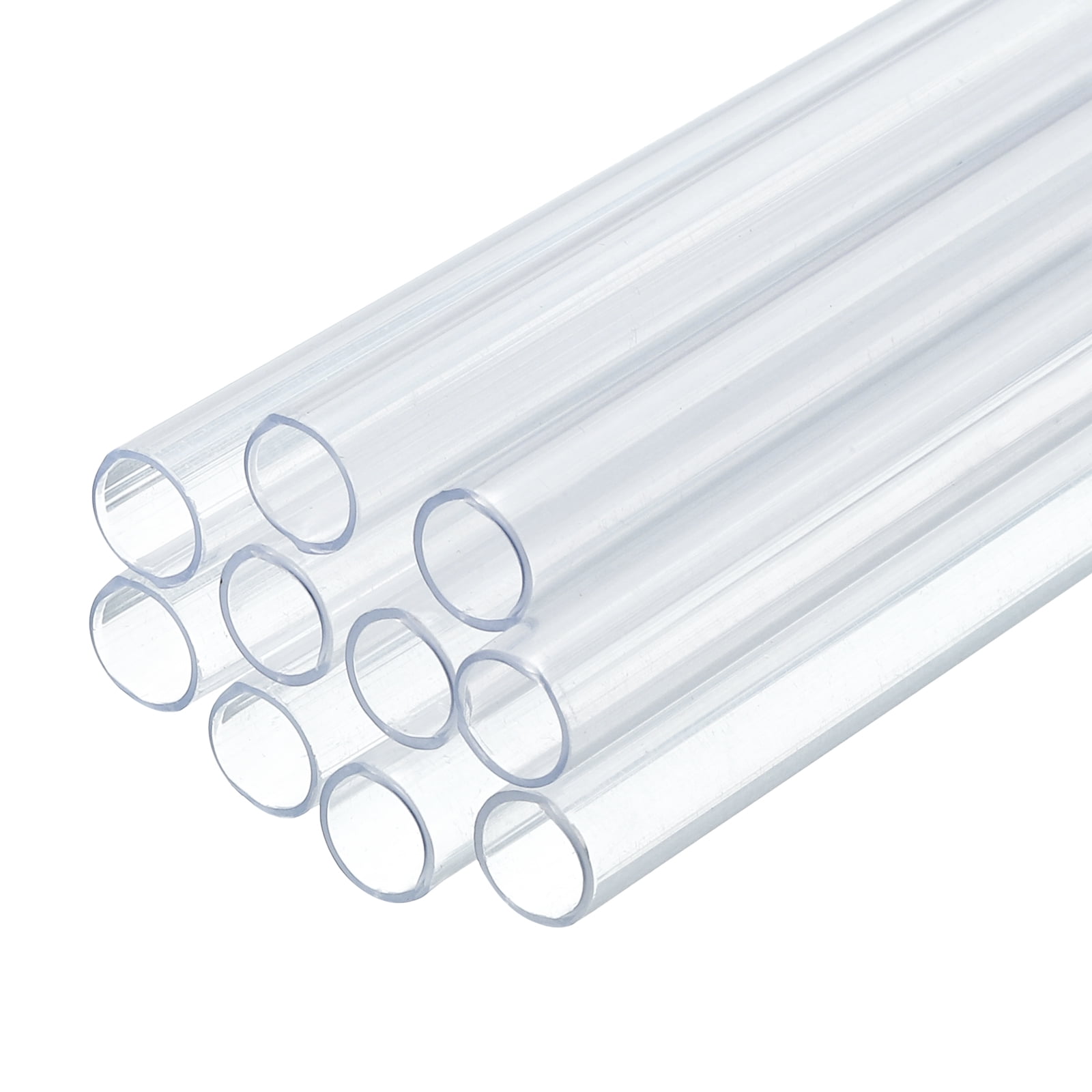 Uxcell 10 Pack Clear Plastic Rigid Tubing 5mm ID x 6mm OD, Round ...