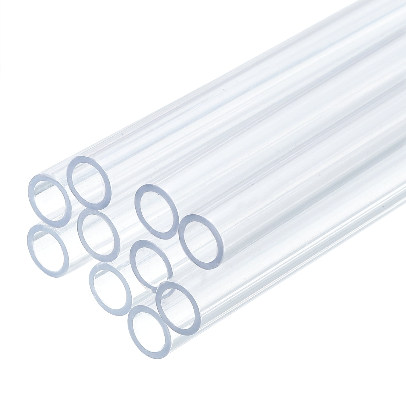 Uxcell 10 Pack Clear Plastic Rigid Tubing 5mm ID x 7mm OD, Round ...