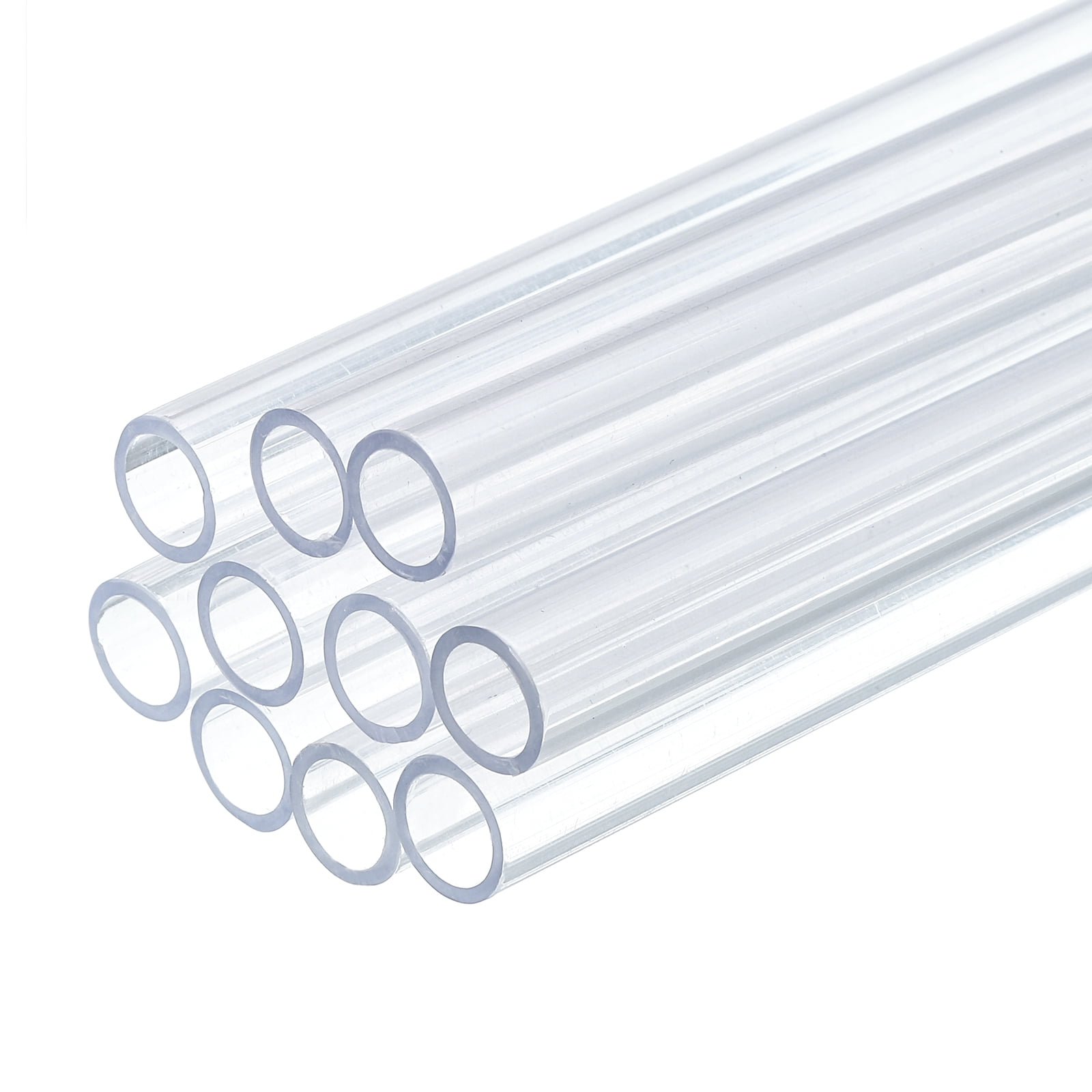Uxcell 10 Pack Clear Plastic Rigid Tubing 6mm ID x 8mm OD, Round ...