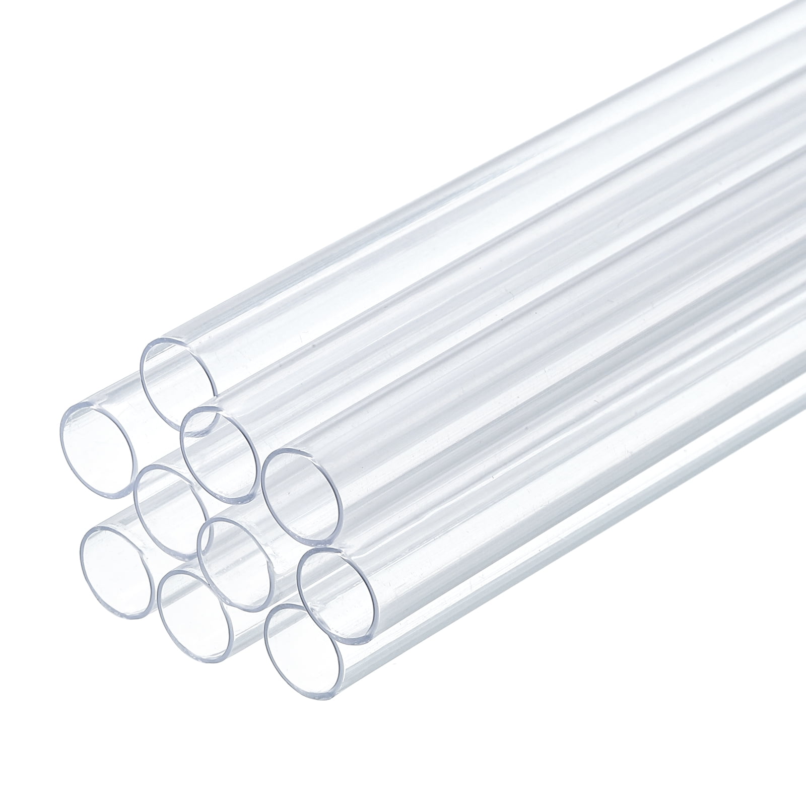 Uxcell 10 pack Clear Plastic Rigid Tubing 7mm ID x 8mm OD, Round ...