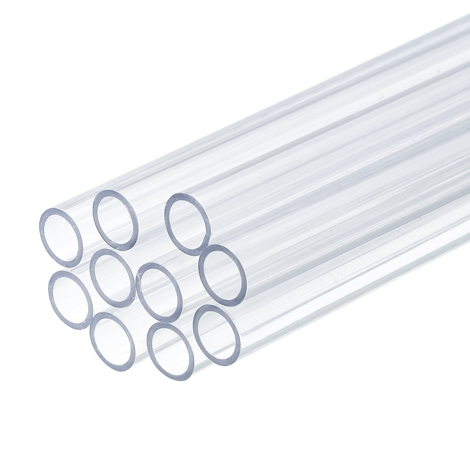 Uxcell 10 Pack Clear Plastic Rigid Tubing 7mm ID x 9mm OD, Round ...