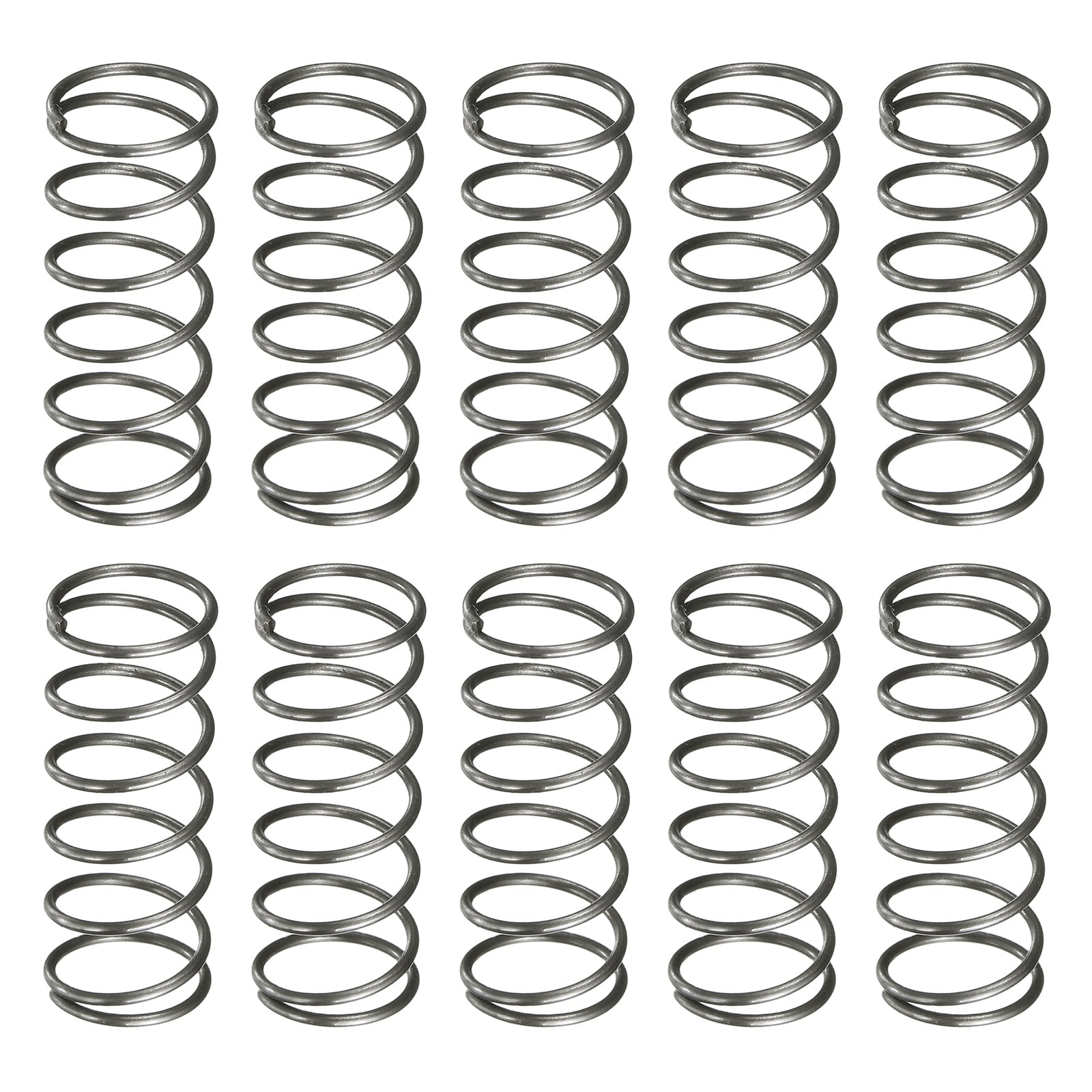 Uxcell 10 Pack Compression Spring, 10mm OD, 0.8mm Wire Size, 25mm Free ...