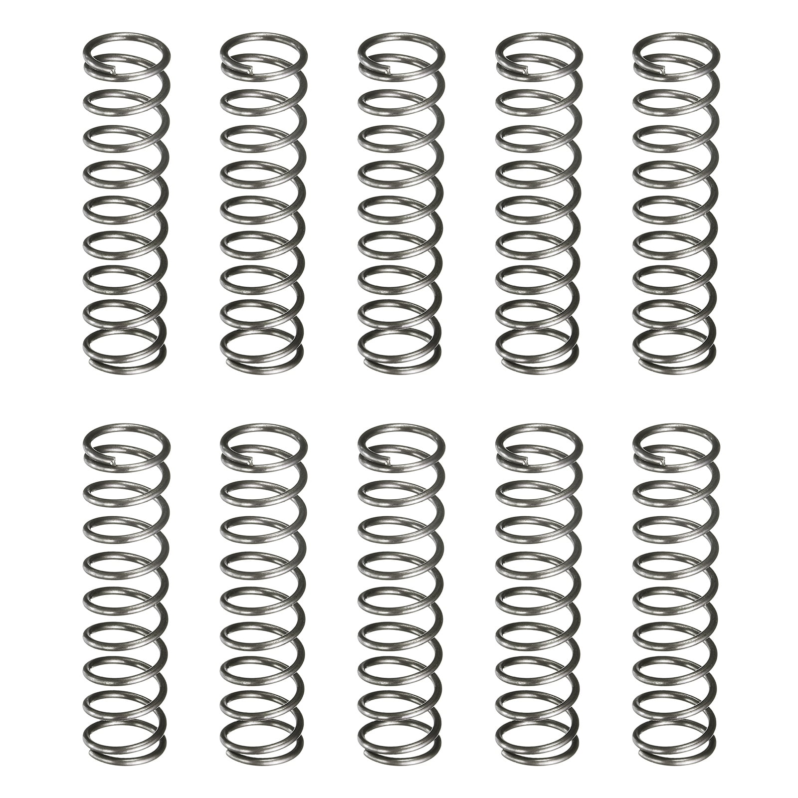 Uxcell 10 Pack Compression Spring, 10mm OD, 1mm Wire Size, 40mm Free ...