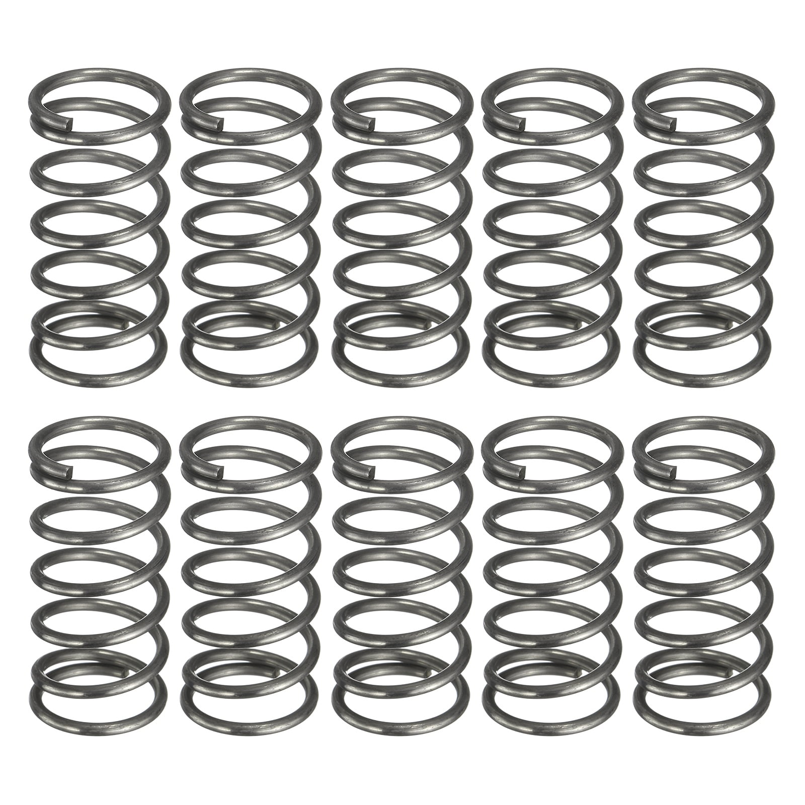 Uxcell 10 Pack Compression Spring, 12mm OD, 1.2mm Wire Size, 25mm Free ...