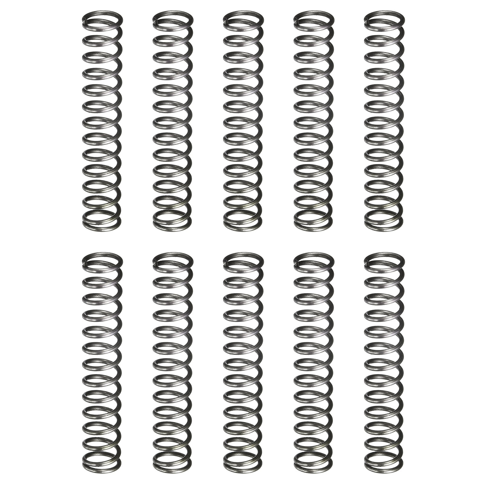 Uxcell 10 Pack Compression Spring, 8mm OD, 1mm Wire Size, 45mm Free ...
