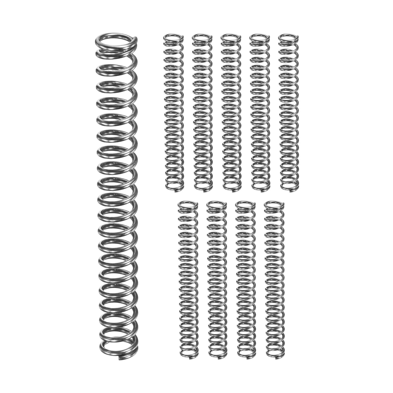 Uxcell 10-Pack Compression Springs, 100mm Length 12mm OD 304 Stainless ...