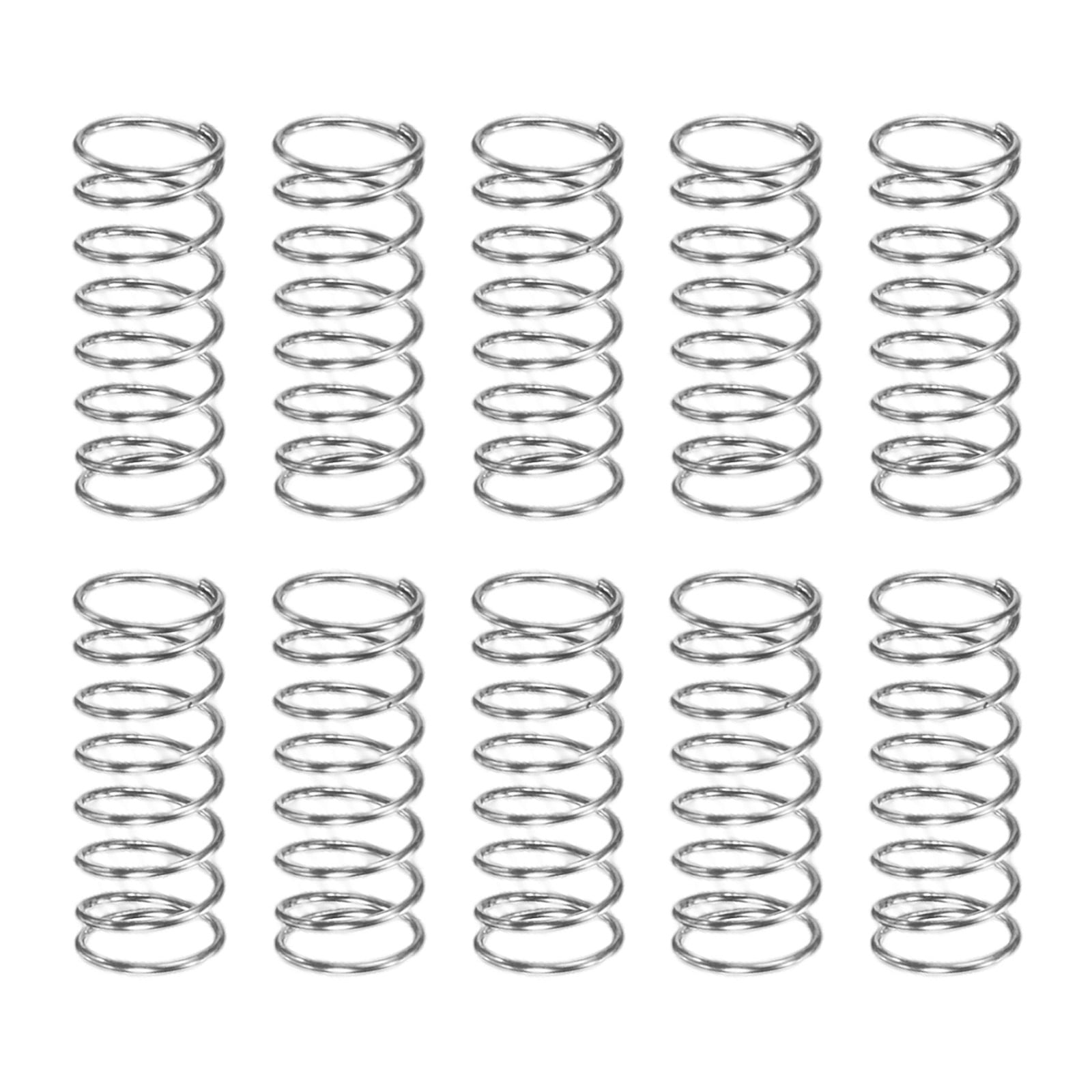 Uxcell 10-Pack Compression Springs, 10mm Length 4mm OD 304 Stainless ...