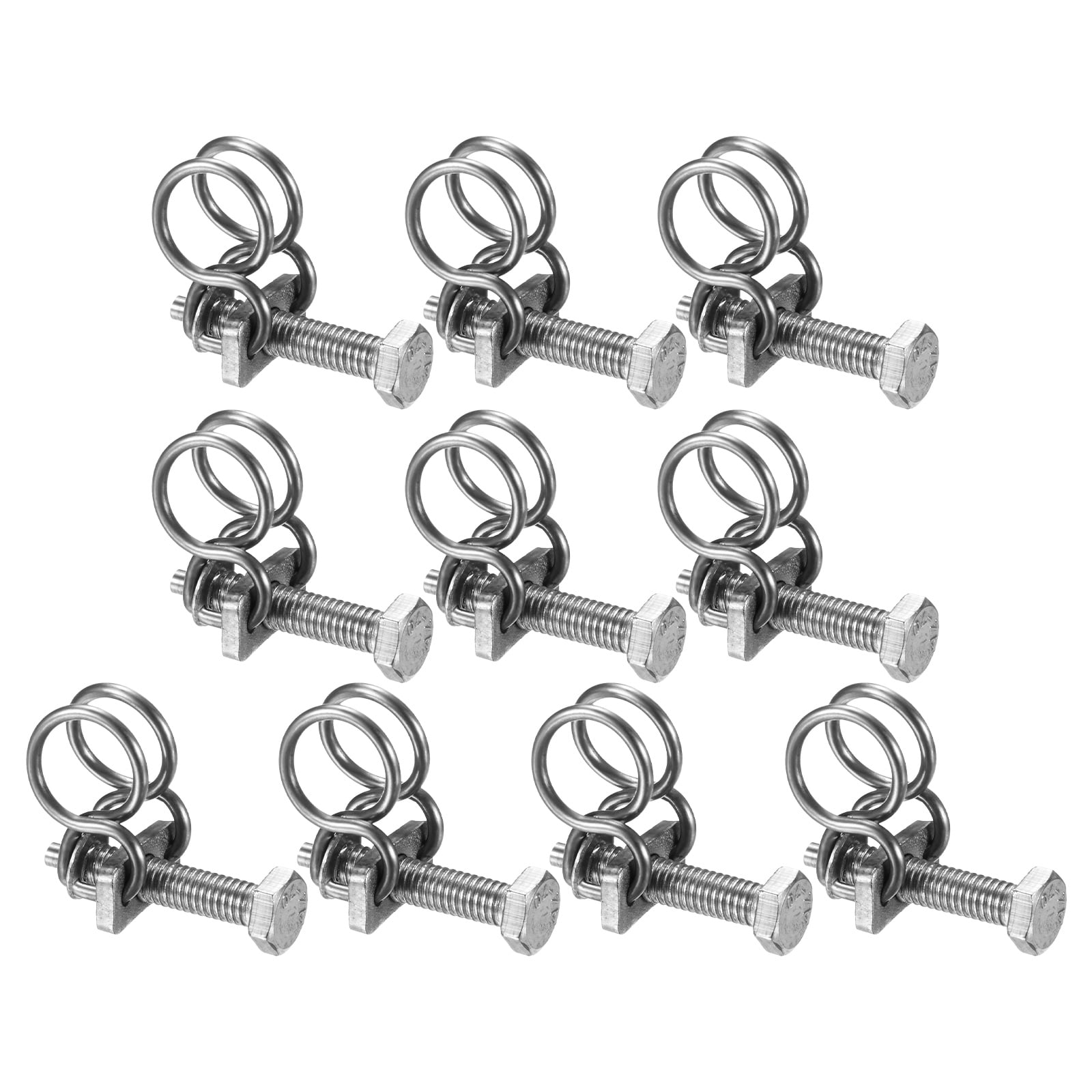 Uxcell 10-Pack Double Wire Hose Clamp, 9-12mm 304 Stainless Steel Hose ...