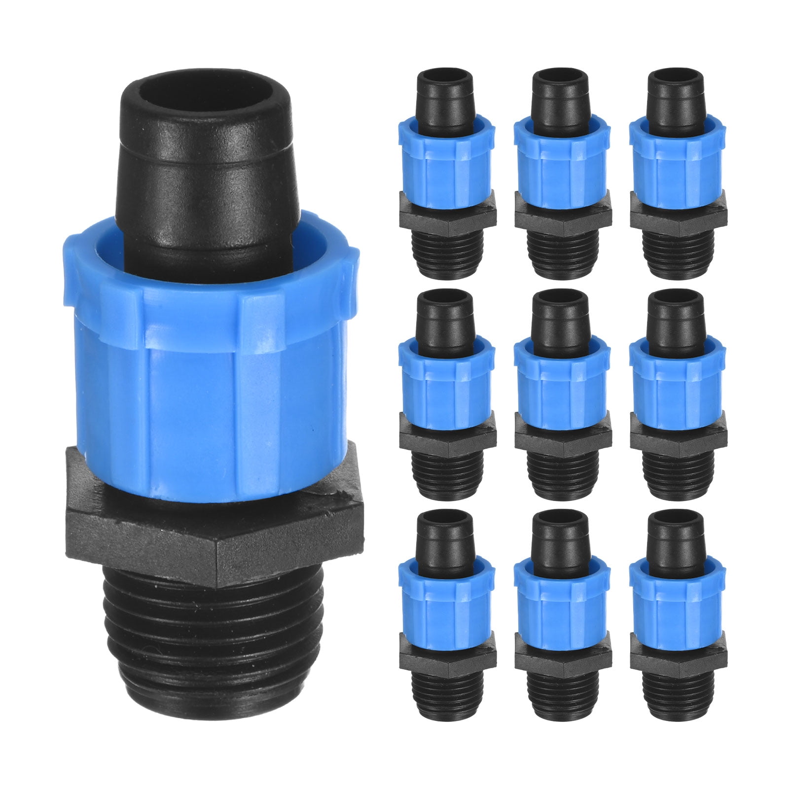 Uxcell 10-Pack Drip Irrigation Barbed Locking Fittings, 5/8 to 1/2 Inch ...