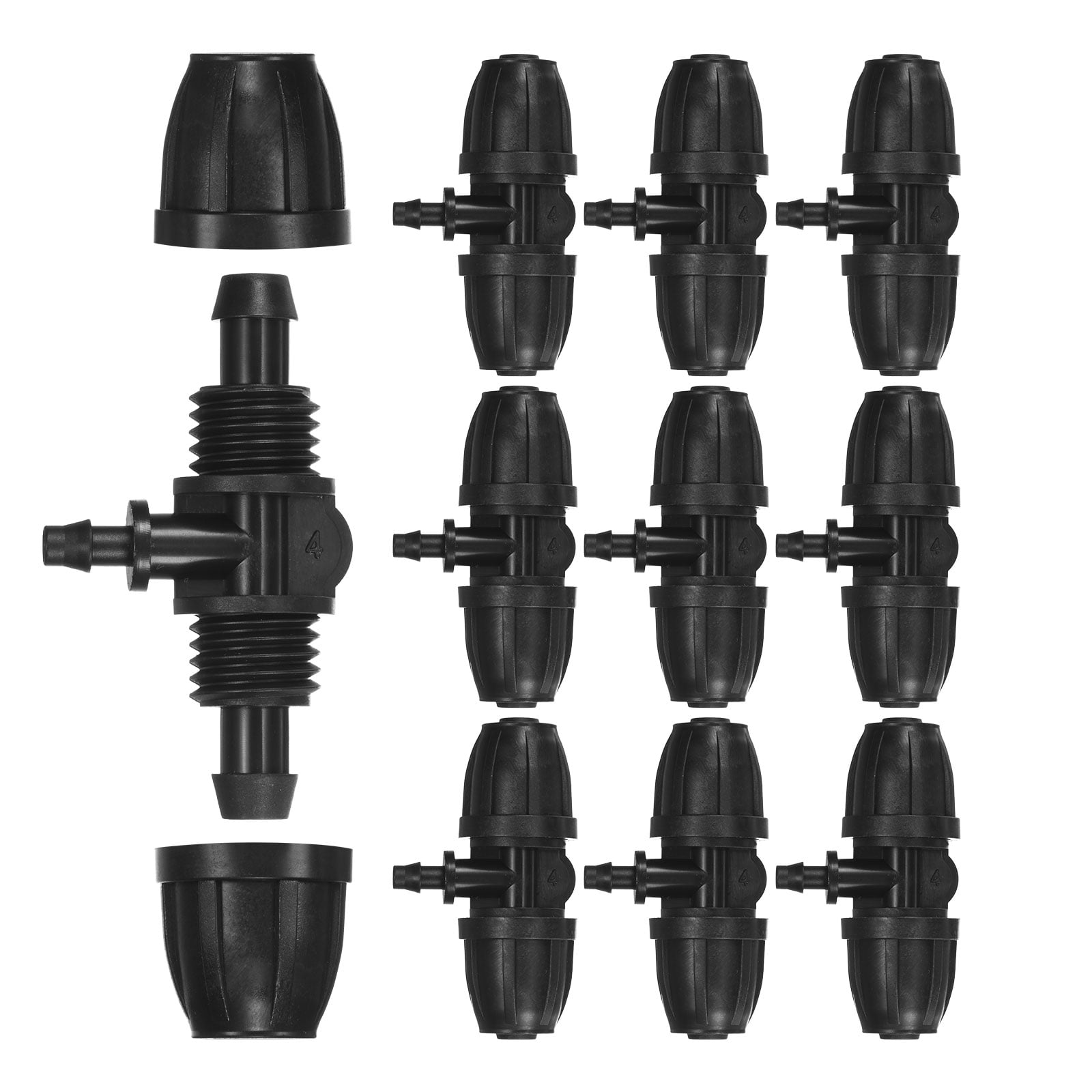 Uxcell 10-Pack Drip Irrigation Barbed Locking Tubing Fittings, 3/8 to 1 ...