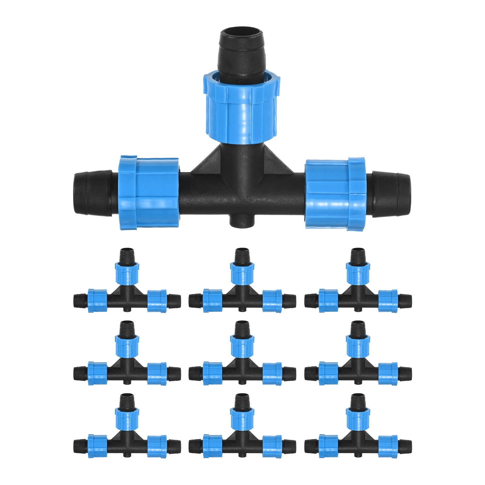 Uxcell 10-Pack Drip Tape Irrigation Tubing 3 Way Tee, for 16-17mm Tubing Irrigation Coupling ...