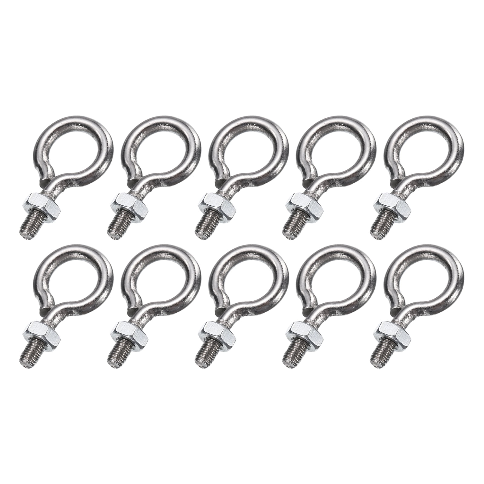 Uxcell 10 Pack Eye Bolts, M3 x 9mm 304 Stainless Steel Threaded EyeBolt ...