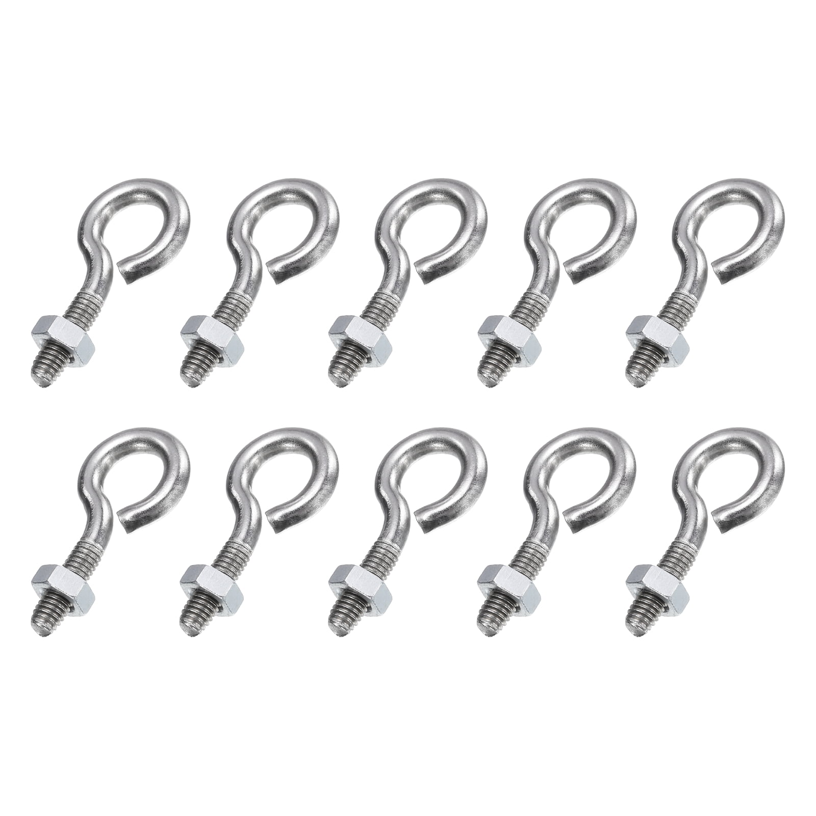 Uxcell 10 Pack Eye Bolts, M4 x 13mm 304 Stainless Steel Threaded ...