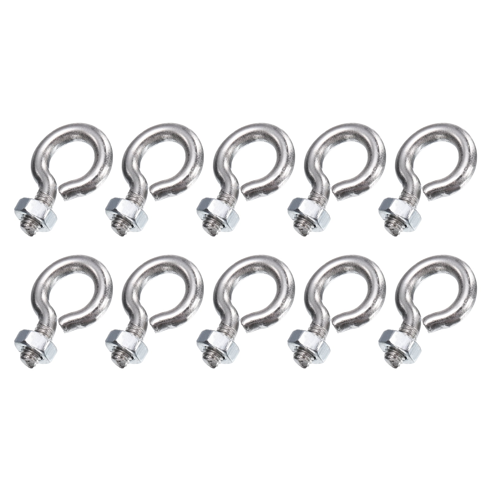 Uxcell 10 Pack Eye Bolts, M4 x 7mm 304 Stainless Steel Threaded EyeBolt ...