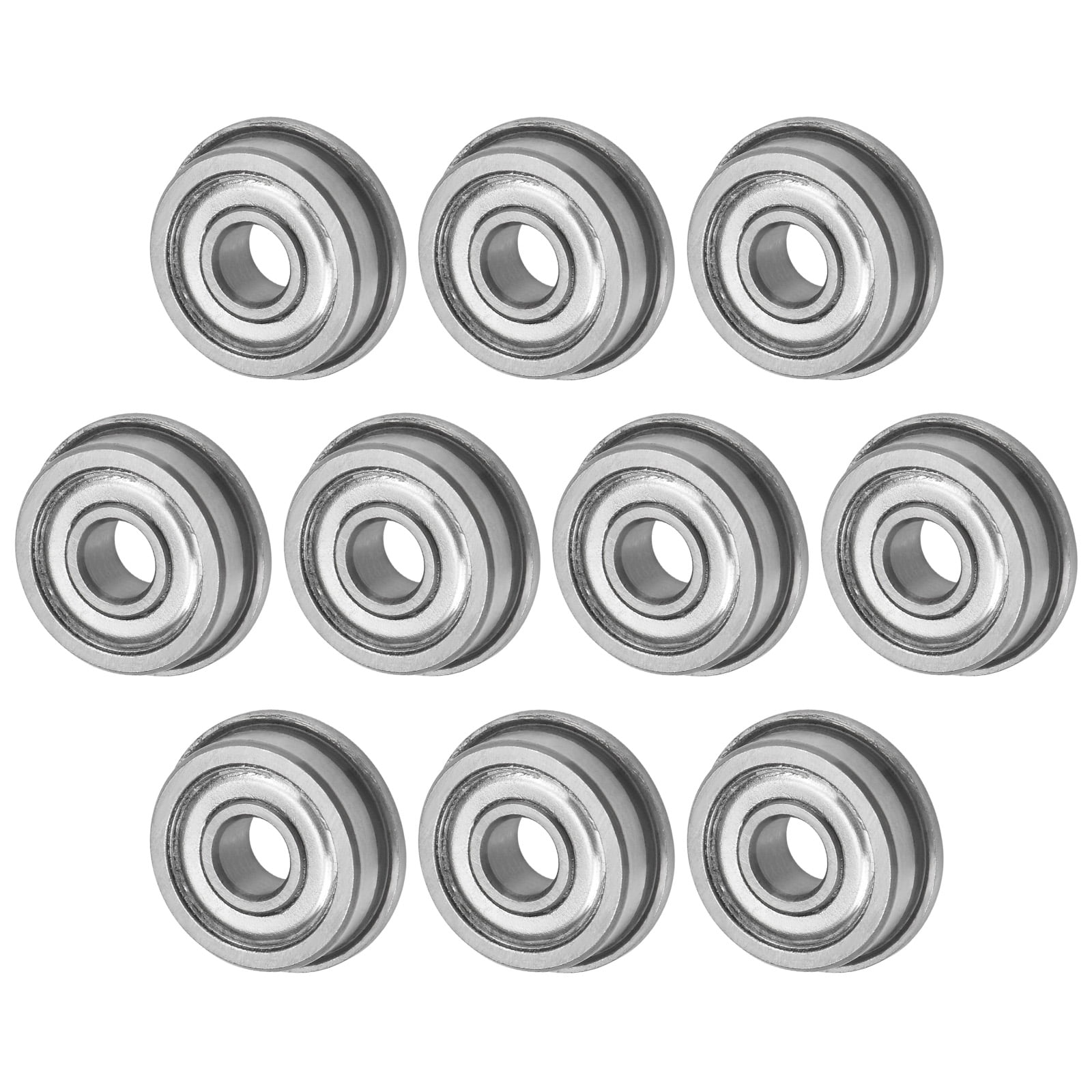 Uxcell 10-Pack F604ZZ Flanged Ball Bearing, 4x12x4mm Metal Sealed ...