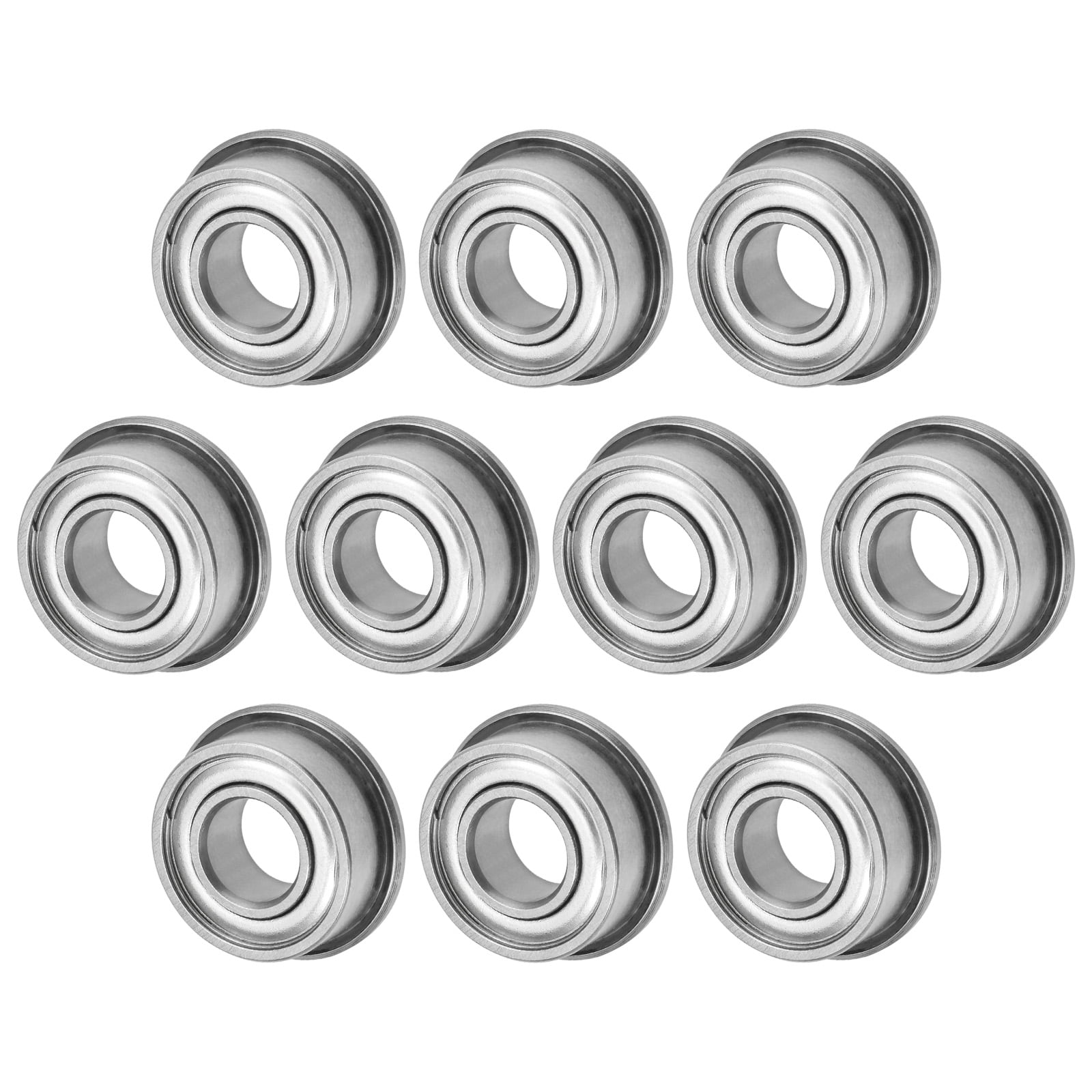 Uxcell 10-Pack F686ZZ Flanged Ball Bearing, 1/4" x 1/2" x 1/5" Metal ...