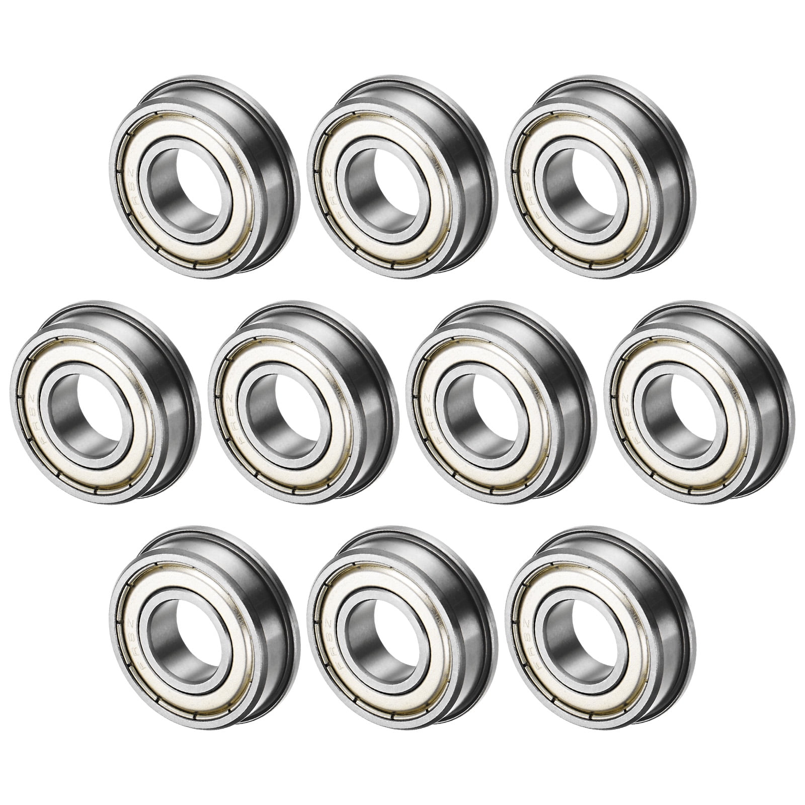 Uxcell 10-Pack FR8ZZ Flanged Ball Bearing, 1/2" x 1-1/8" x 2/7" Rubber ...