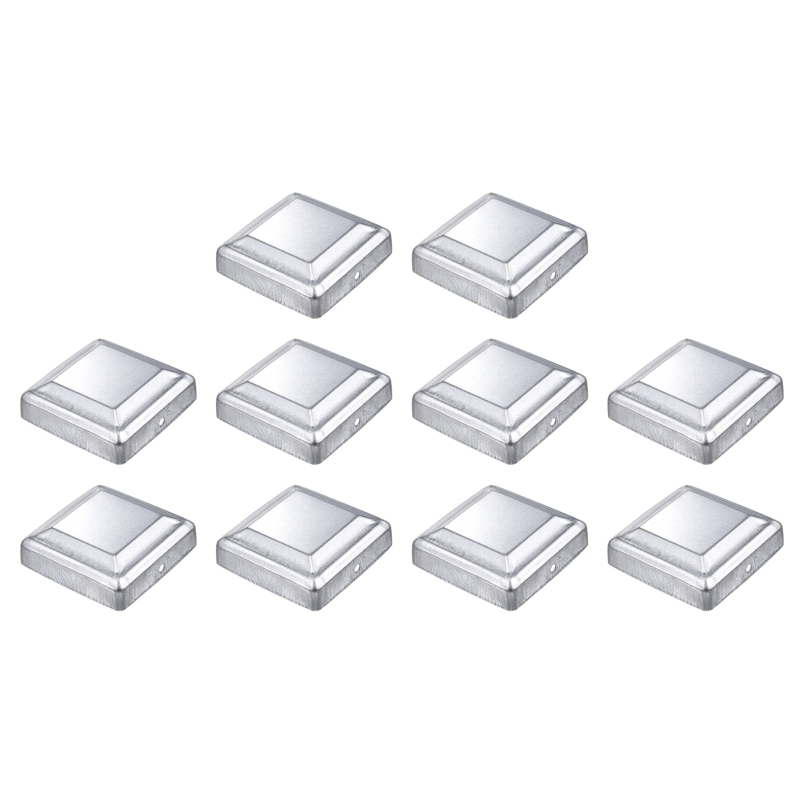 Uxcell 10 Pack Fence Post Cap Fit 3.2" x 3.2" OD Pipe, Galvanized Steel ...