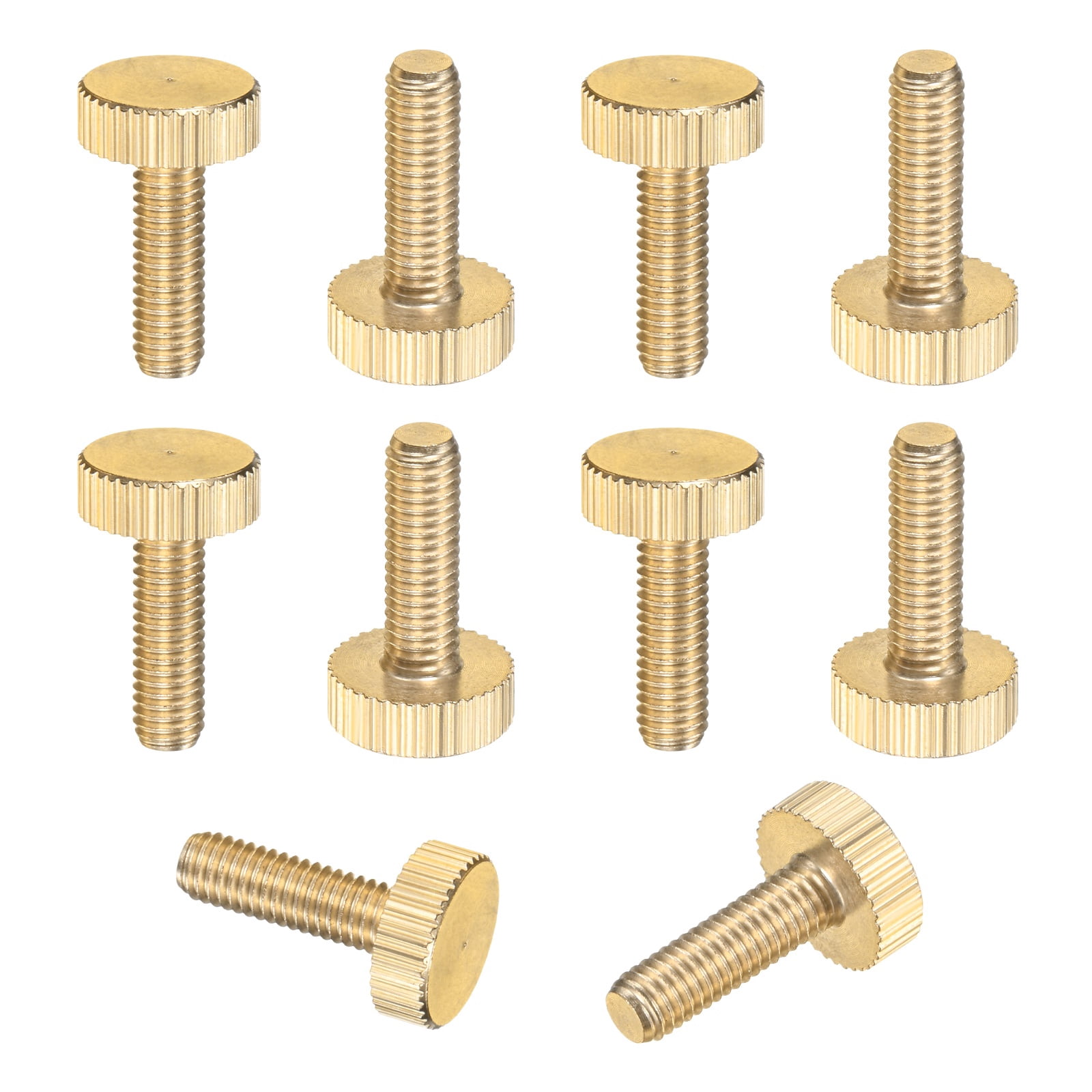 Uxcell 10-Pack Knurled Thumb Screws, M5x16mm Solid Brass Flat Head ...