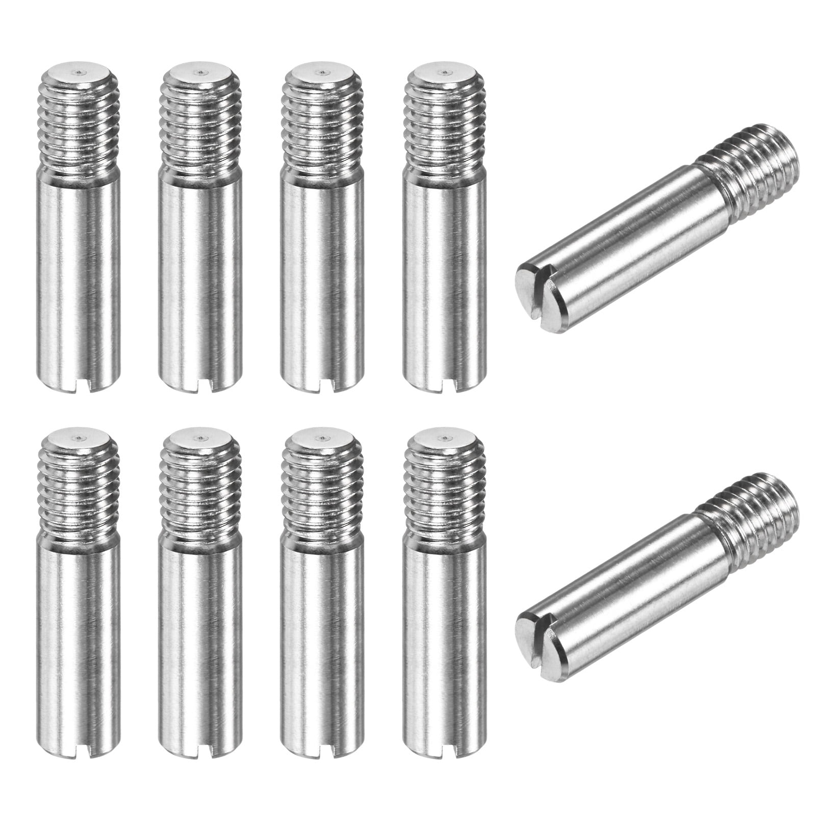 Uxcell 10-Pack M10 x 40mm Slotted Cylindrical Pin Dowel, 304 Stainless ...