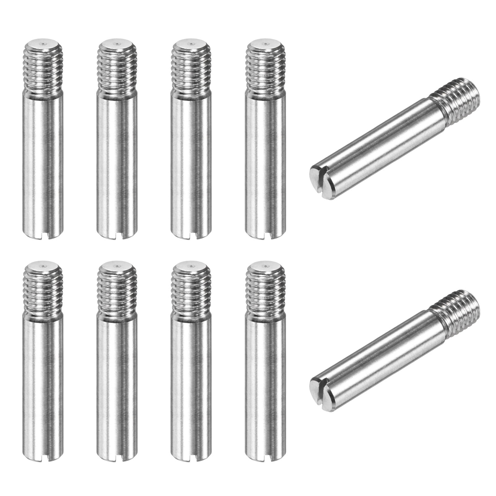 Uxcell 10-Pack M10 x 50mm Slotted Cylindrical Pin Dowel, 304 Stainless ...