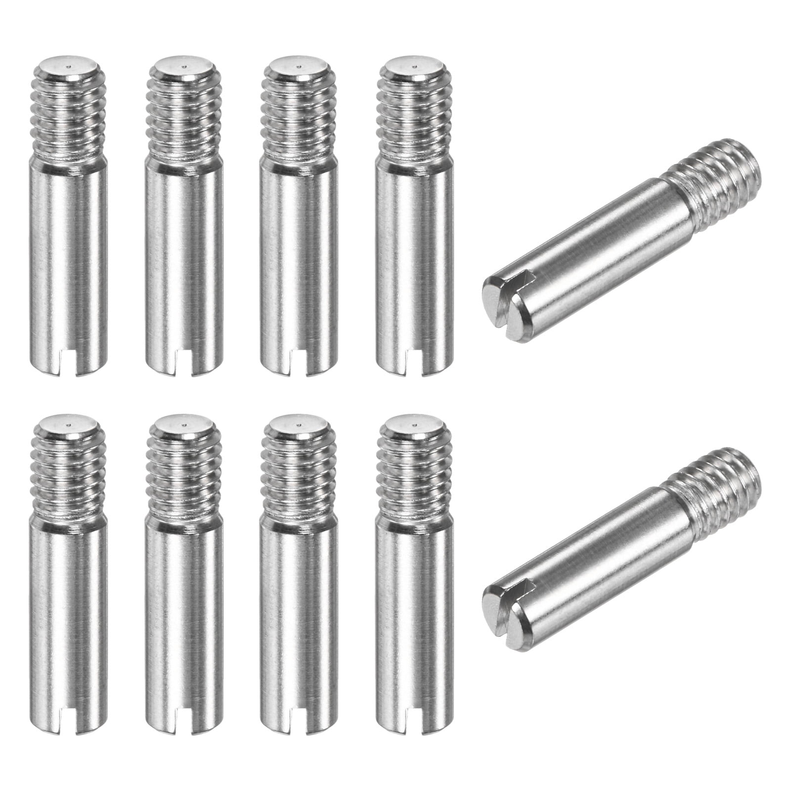 Uxcell 10-Pack M6 x 25mm Slotted Cylindrical Pin Dowel, 304 Stainless ...
