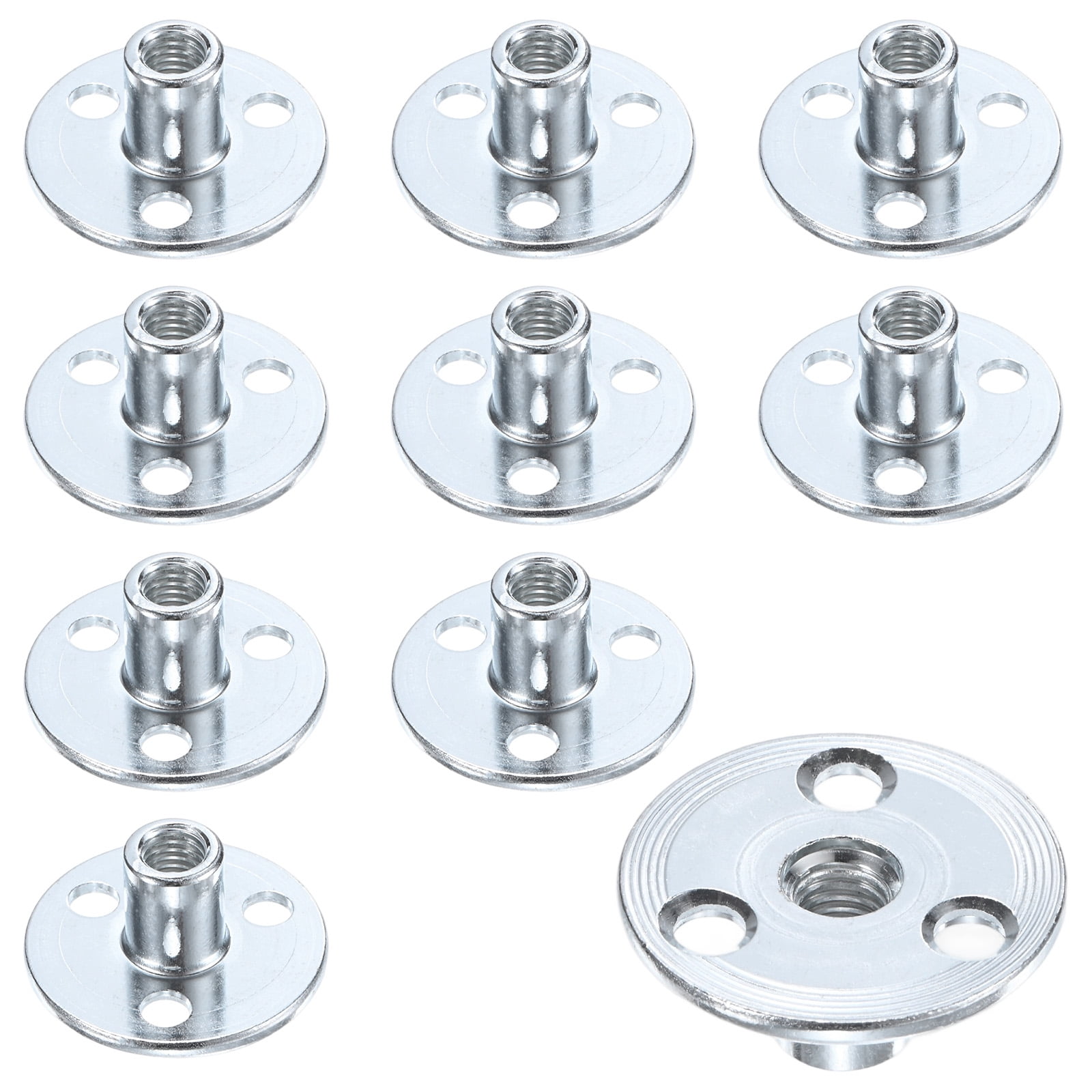Uxcell 10-Pack M8x17mm T-Nuts Zinc Plated Carbon Steel Tee Nut 3-Hole ...