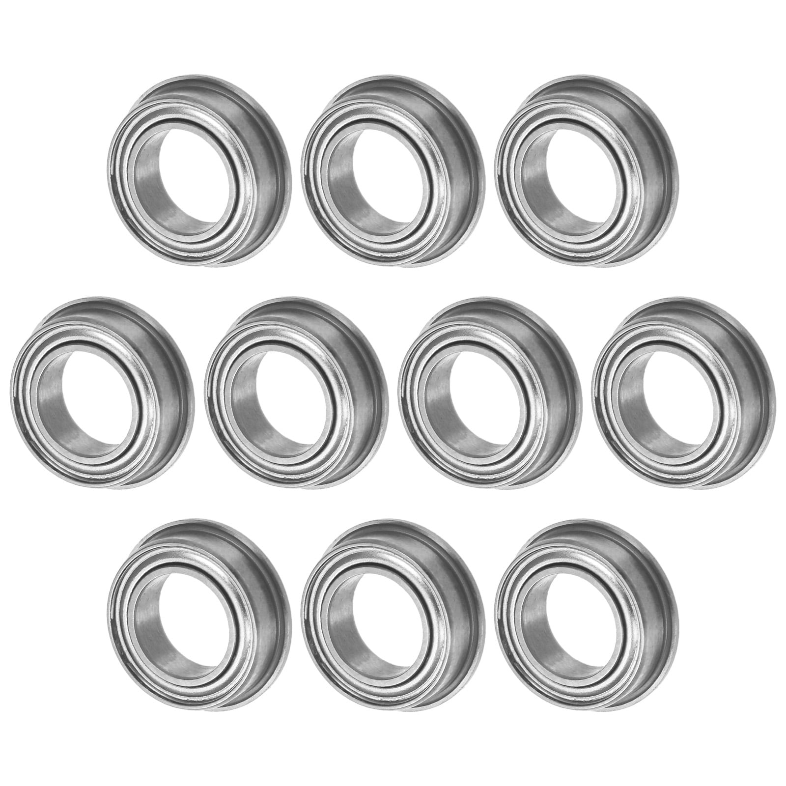 Uxcell 10-Pack MF106ZZ Flanged Ball Bearing, 6x10x3mm Metal Sealed ...