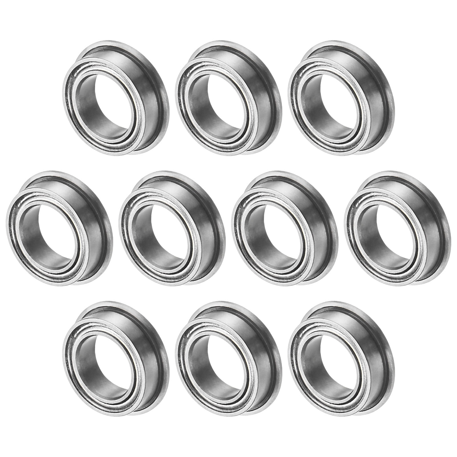 Uxcell 10-Pack MF85ZZ Flanged Ball Bearing, 5x8x2.5mm Metal Sealed ...