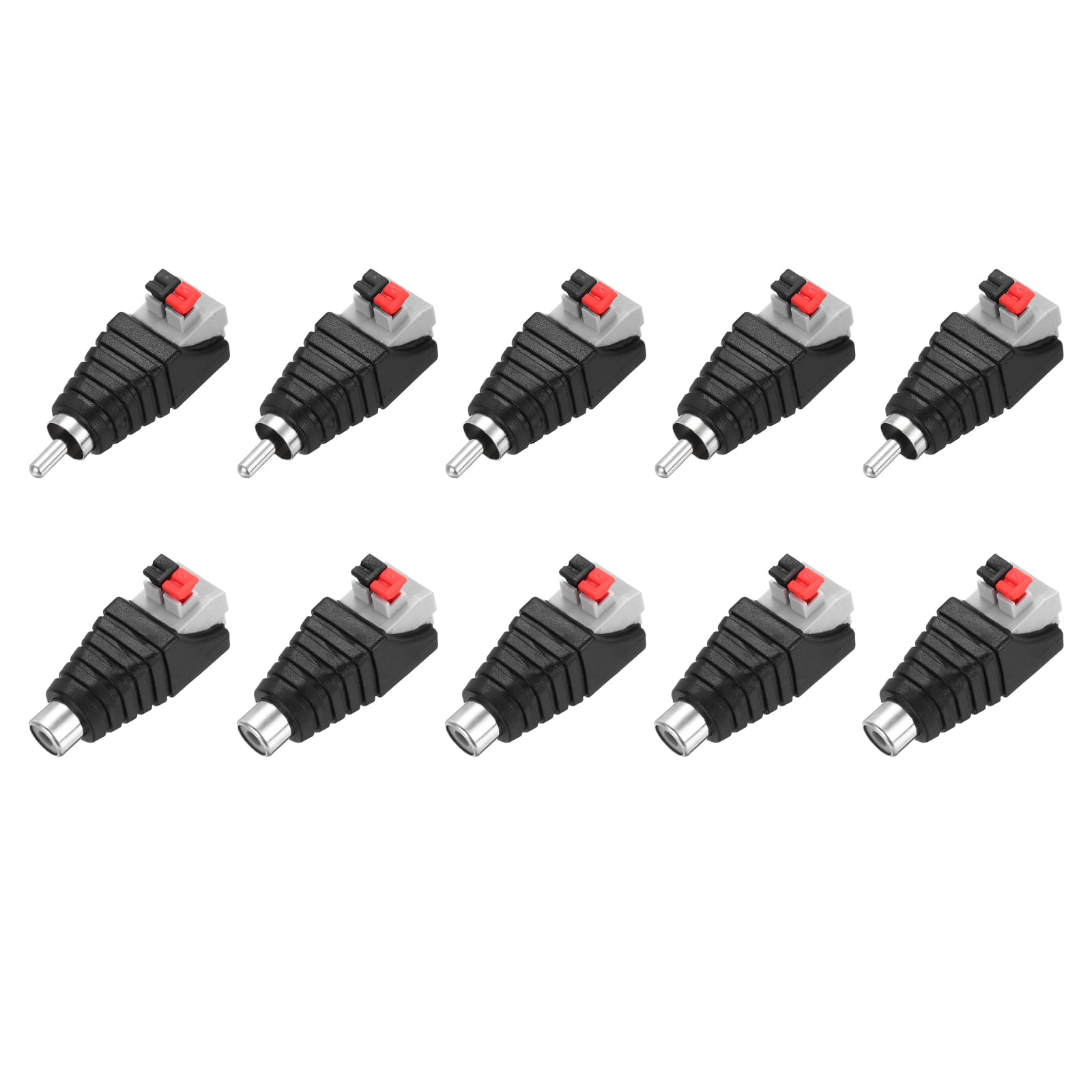 10 Pack RCA Male Female Speaker Wire Cable Solderless Nickel-Plated ...
