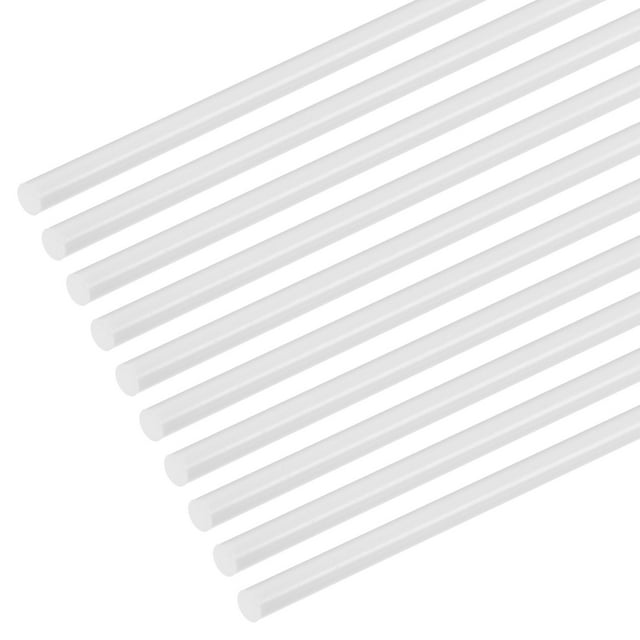 Uxcell 10-Pack Round Plastic Bars Rods, 4mm x 250mm ABS Model Building ...