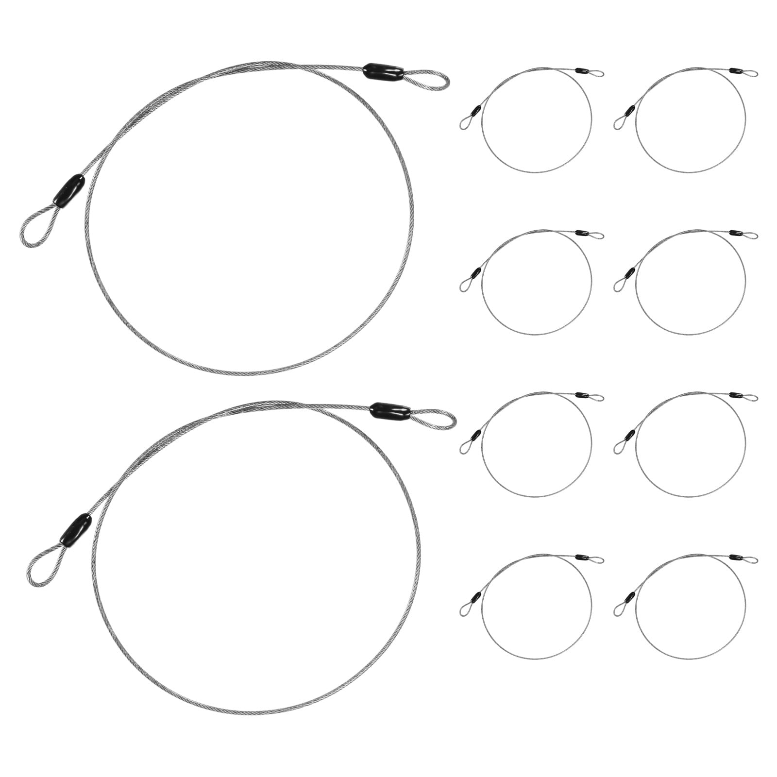 Uxcell 10-Pack Security Cable Lock, 2FT 2mm PVC Coated Stainless Steel ...