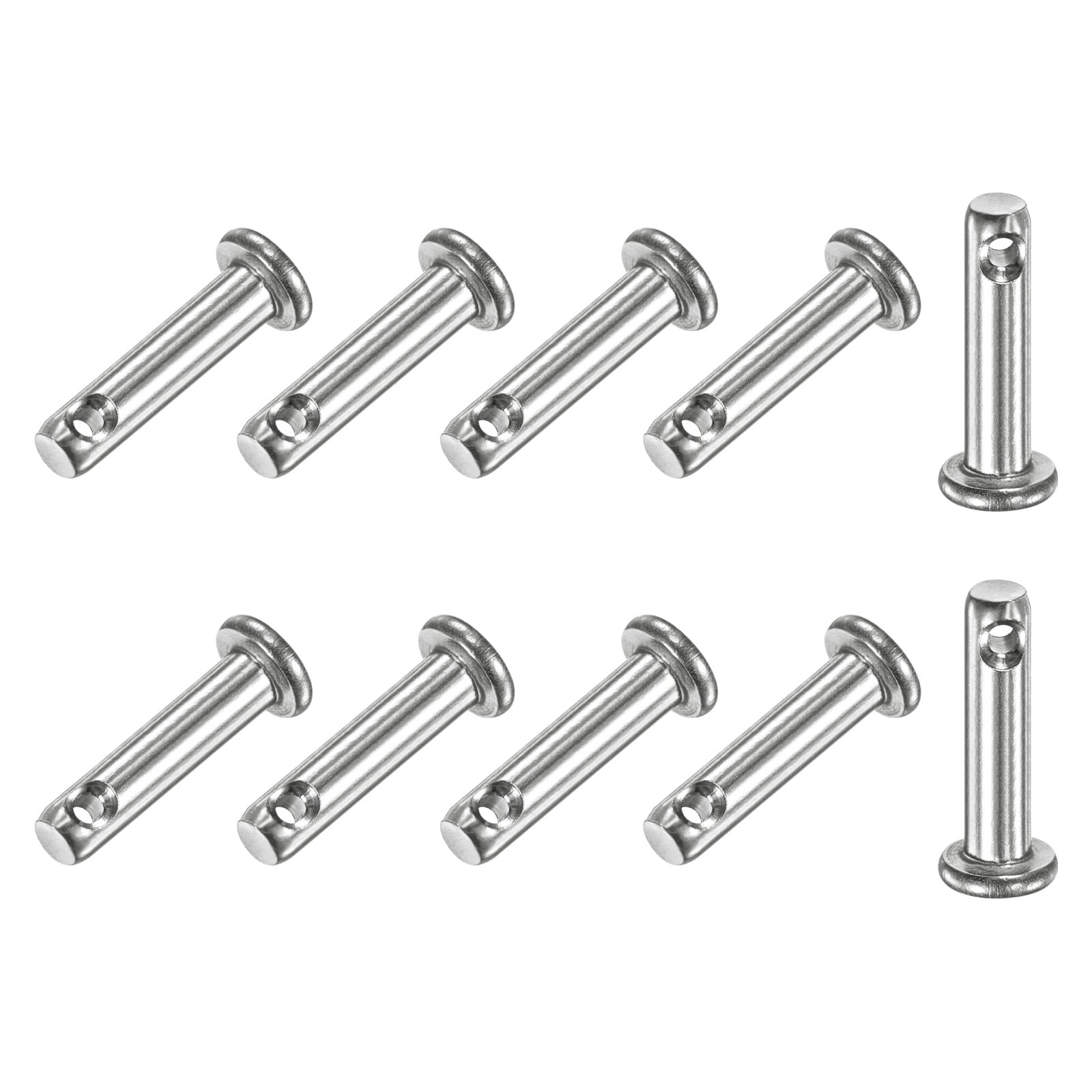 Uxcell 10-Pack Single Hole Clevis Pins, M4 x 16mm 304 Stainless Steel Flat Head Clevis Pins ...