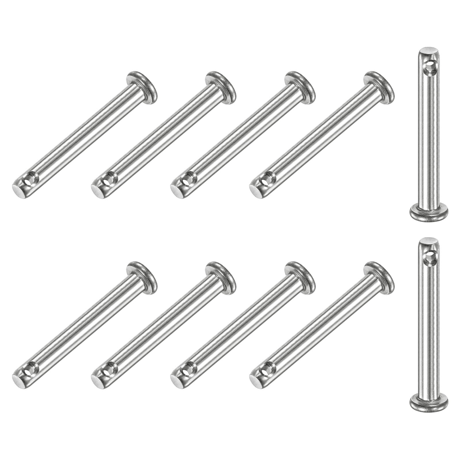 Uxcell 10-Pack Single Hole Clevis Pins, M4 x 30mm 304 Stainless Steel Flat Head Clevis Pins ...