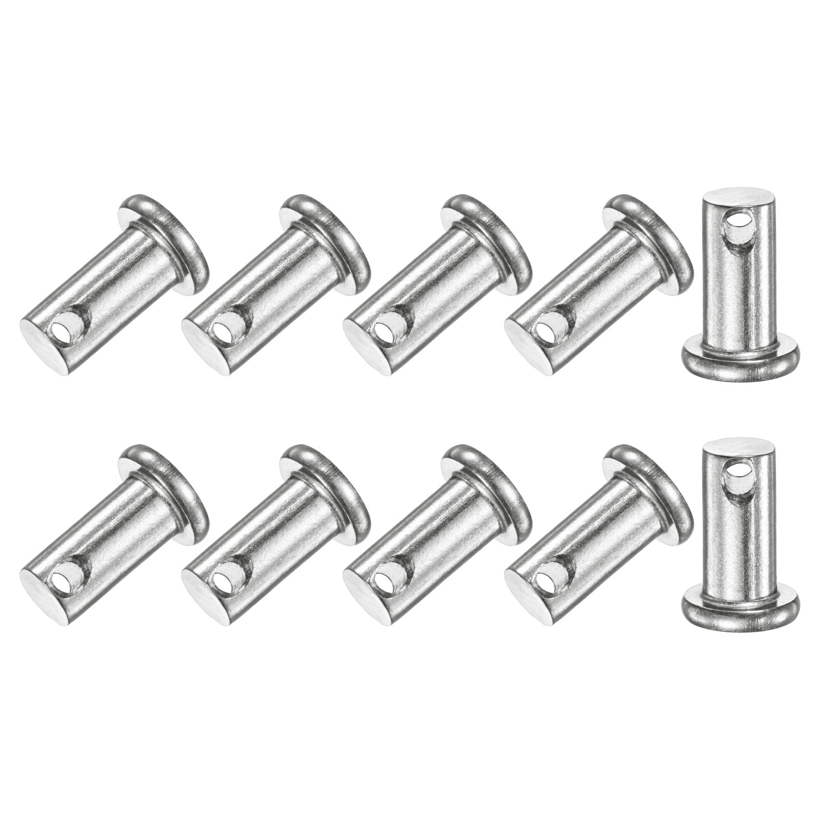 Uxcell 10-Pack Single Hole Clevis Pins, M8 x 16mm 304 Stainless Steel Flat Head Clevis Pins ...