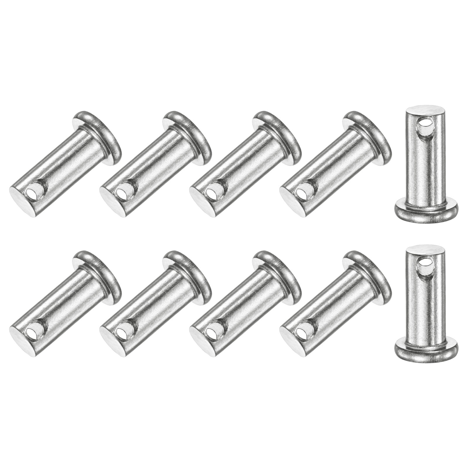 Uxcell 10-Pack Single Hole Clevis Pins, M8 x 20mm 304 Stainless Steel Flat Head Clevis Pins ...