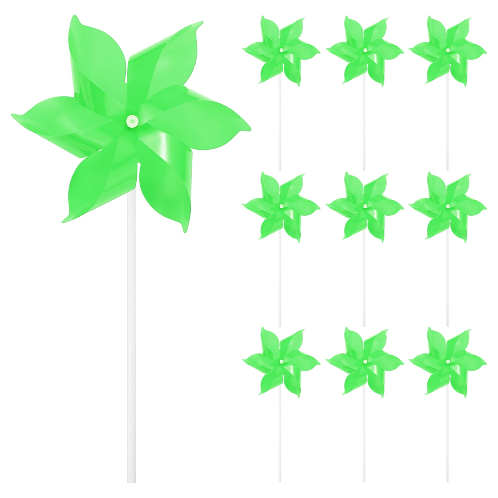 Uxcell 10-Pack Six Blades Rainbow Pinwheels, 9.1 Inch Plastic Wind ...