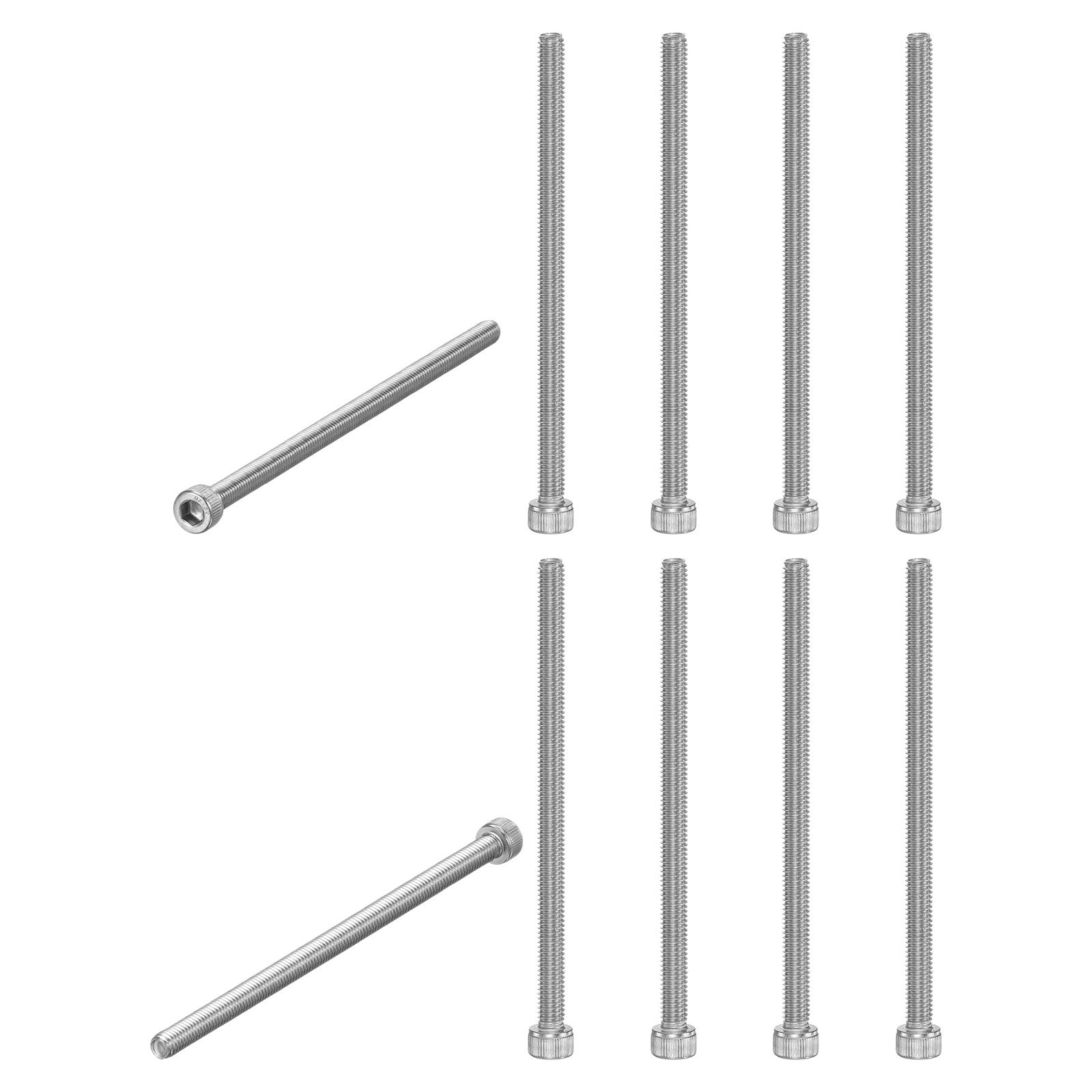 Uxcell 10-Pack Socket Head Cap Screws Bolts M6x110mm 1mm Pitch ...
