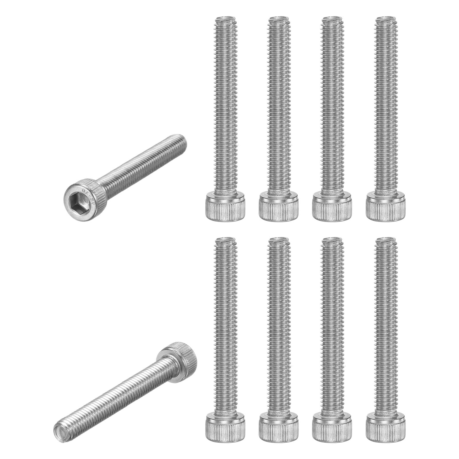 Uxcell 10-Pack Socket Head Cap Screws Bolts M6x45mm 1mm Pitch Stainless ...