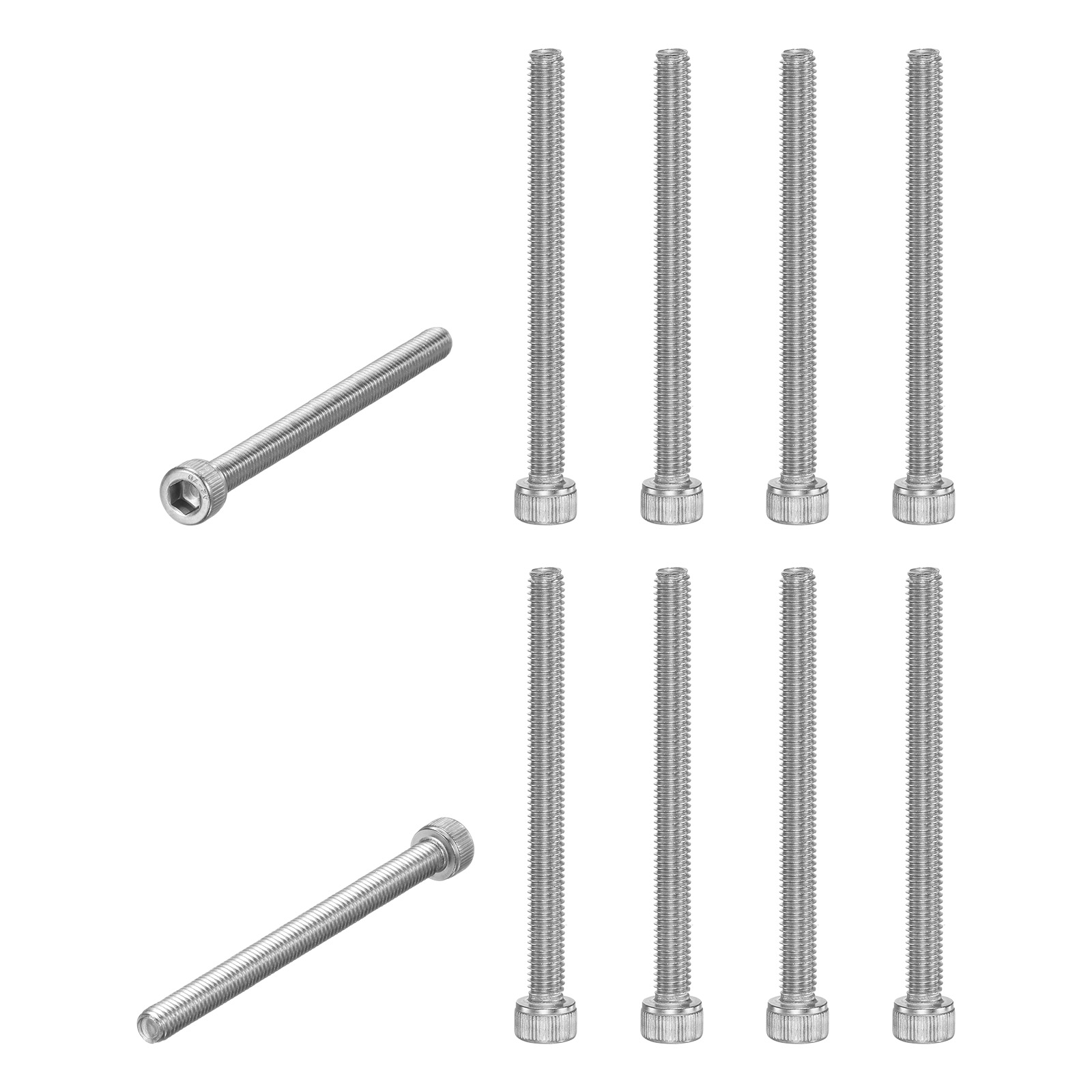Uxcell 10-Pack Socket Head Cap Screws Bolts M6x70mm 1mm Pitch Stainless ...