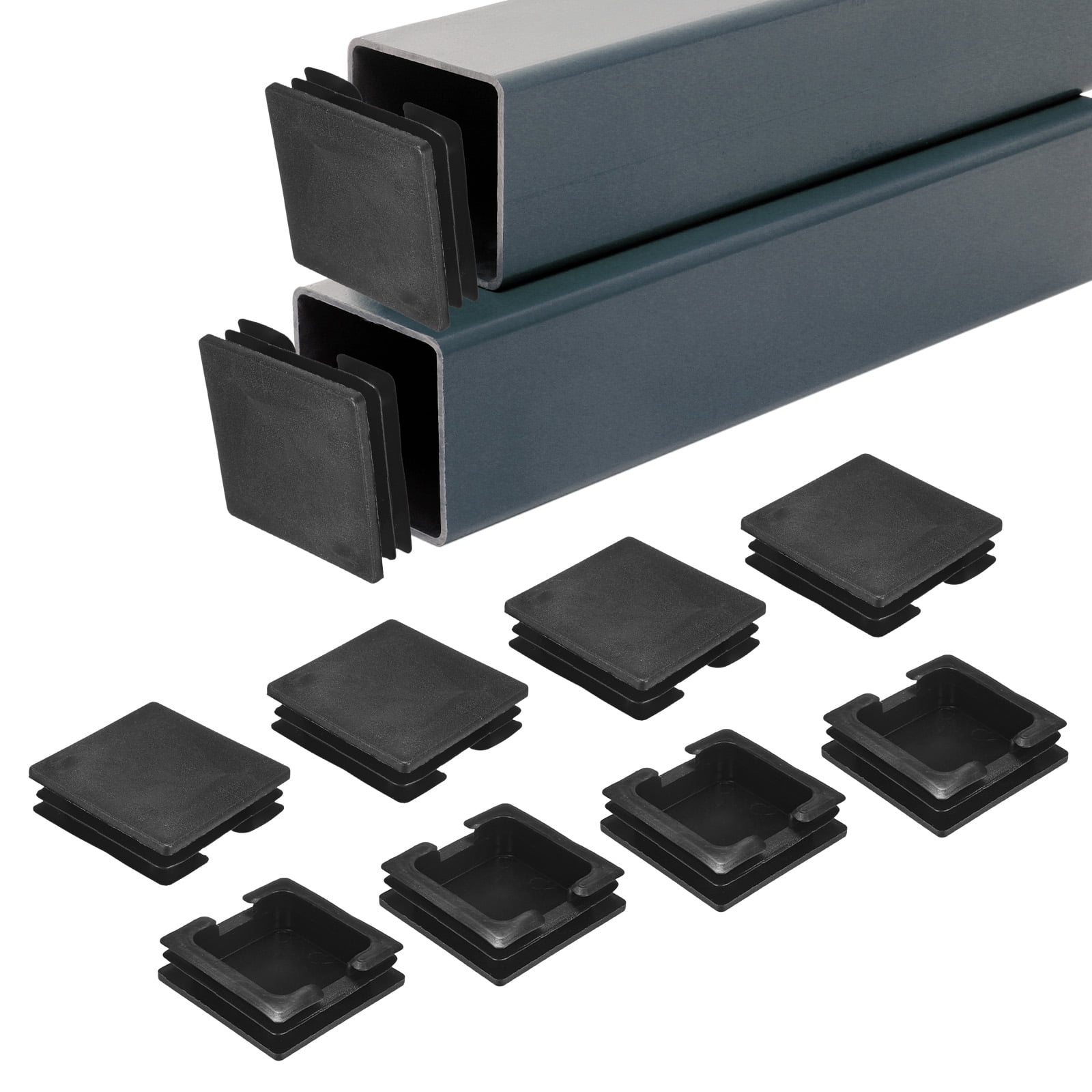 Uxcell 10-Pack Square Tubing End Caps, 3Inch/75mm Plastic Tube Plugs ...