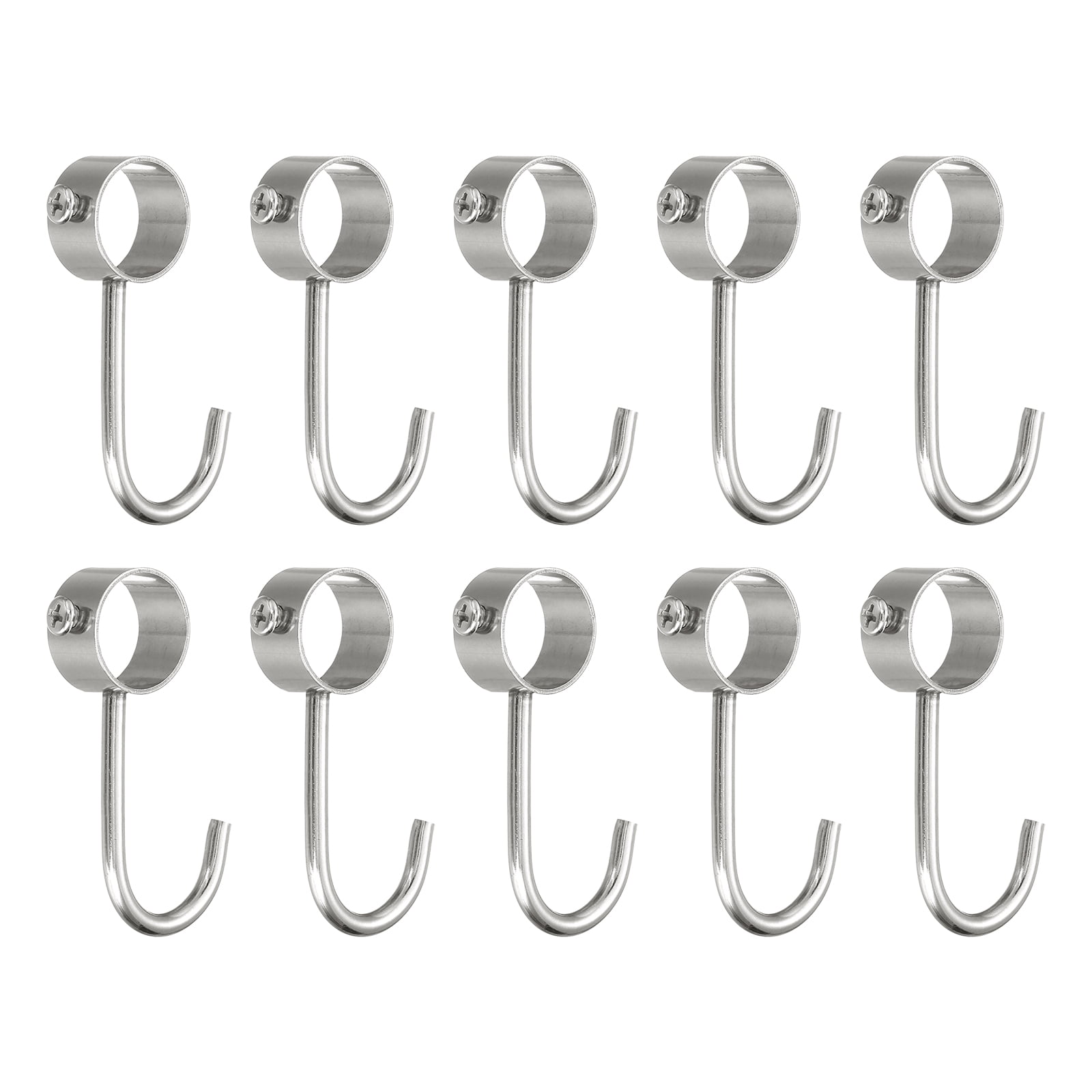 Uxcell 10 Pack Stainless Steel 22mm Inner Dia Pipe Rod Hooks Coat Hook ...