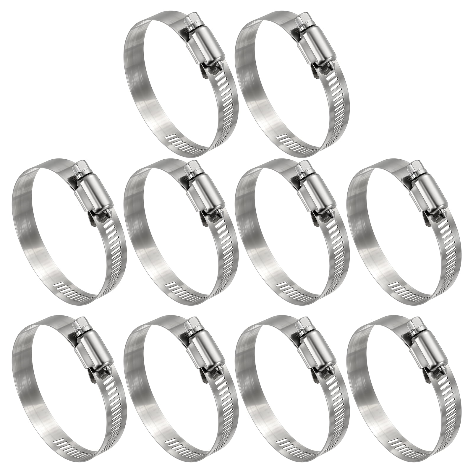 Uxcell 10 Pack Stainless Steel Hose Clamp, Adjustable Range 2.8"- 3.7 ...